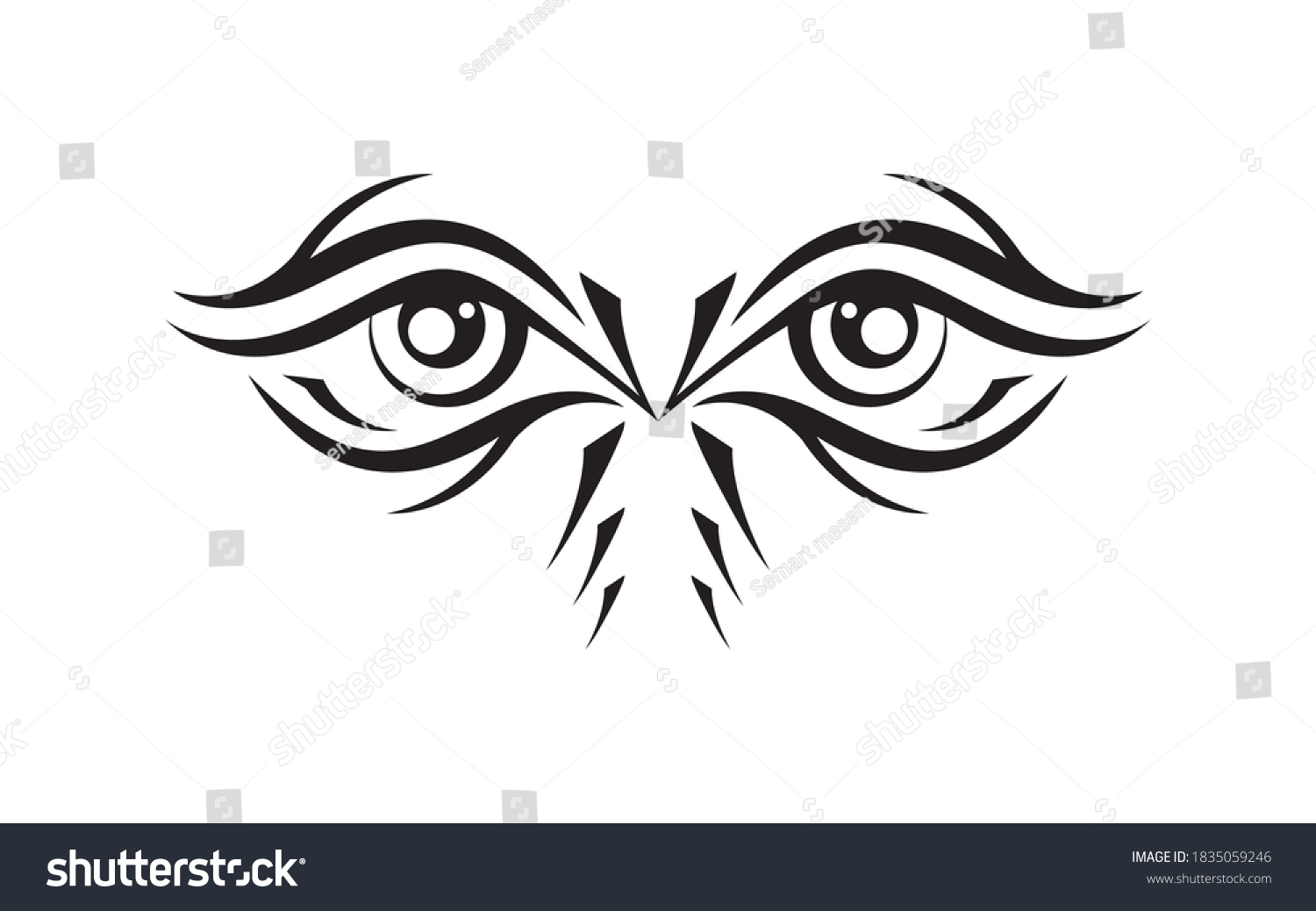 Eagle Eye Tribal Tattoo Logo Vector Stock Vector (Royalty Free) 1835059246