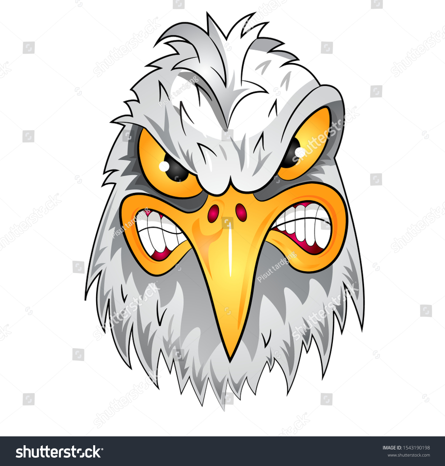 Eagle Face Angry Vector Graphic Clipart: vector de stock (libre de ...