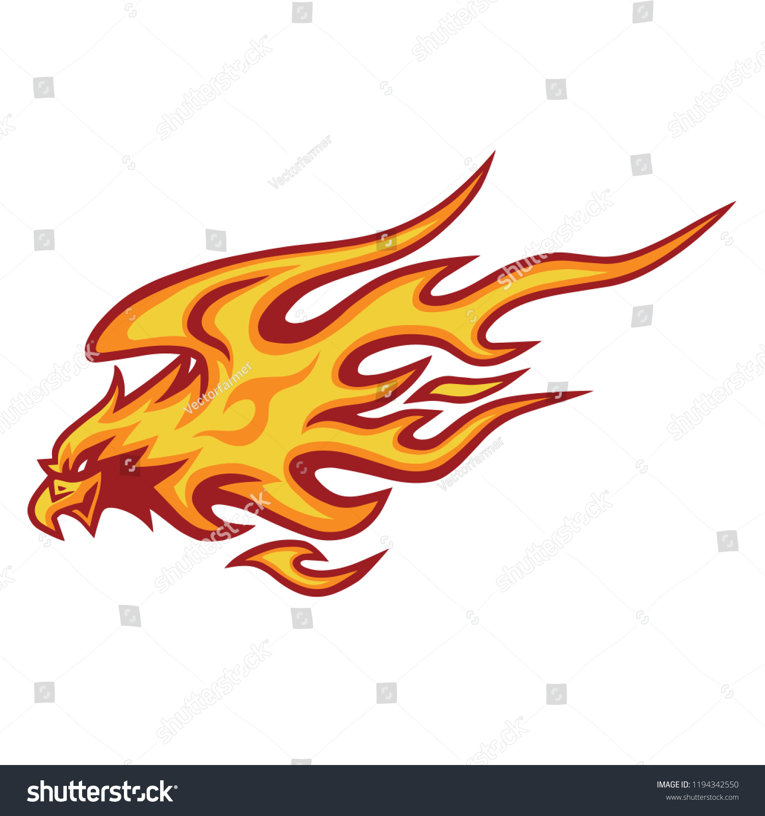 Eagle Fire Head Flame Logo Vector Stock Vector (Royalty Free) 1194342550