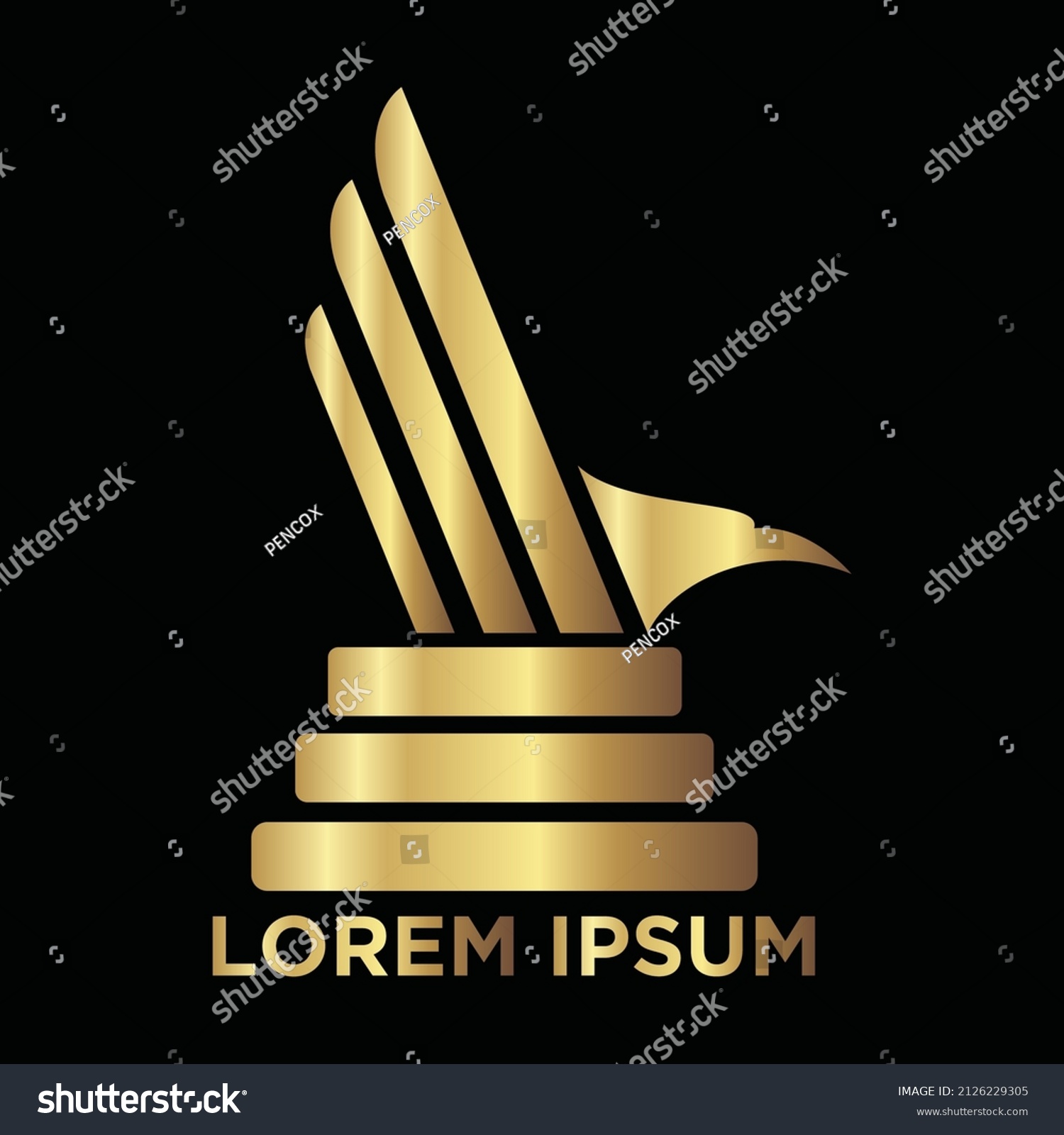 Eagle Gold Logo Template Vector Premium Stock Vector (Royalty Free ...