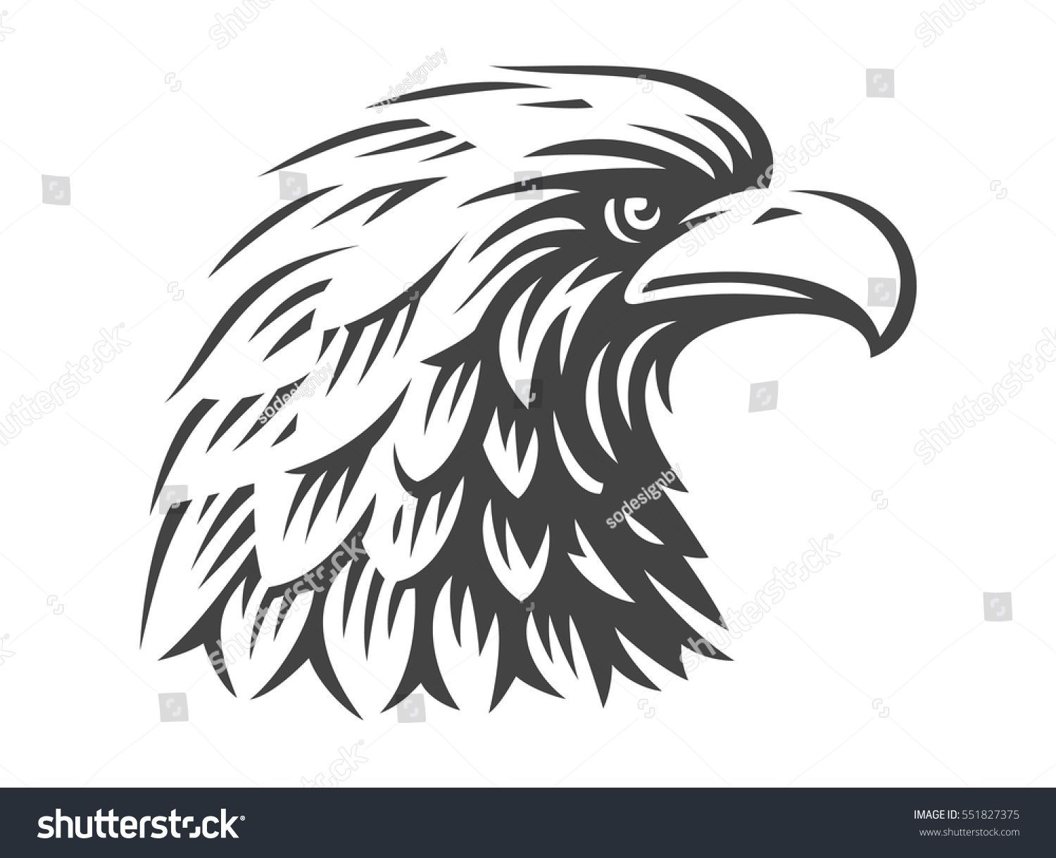 Eagle Head Vector Illustration Emblem Design: เวกเตอร์สต็อก (ปลอดค่า ...