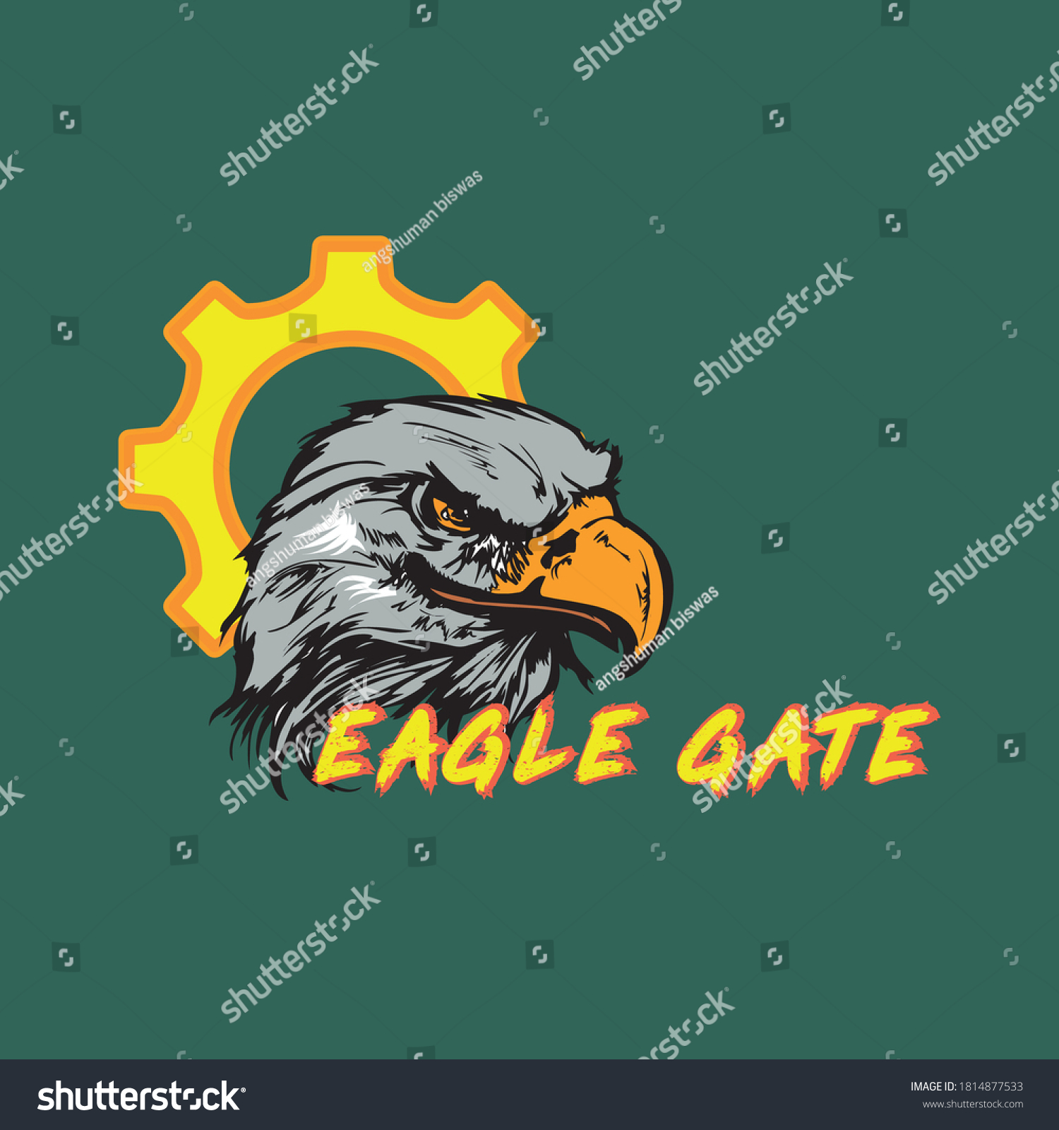 Eagle Head Setting Icon Eagle Gate Stock Vector (Royalty Free ...