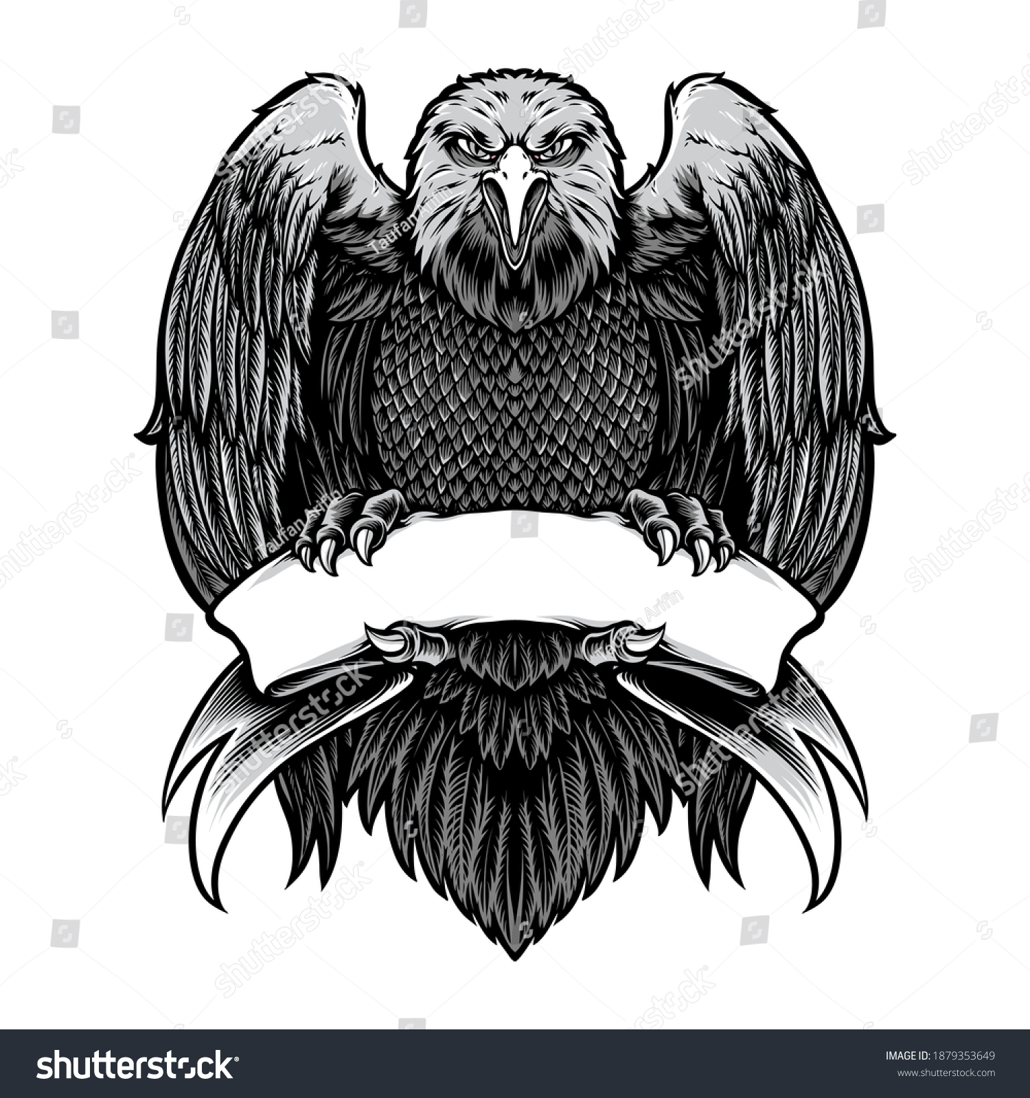 Eagle Holding Blank Ribbon Vector Stock Vector (Royalty Free ...