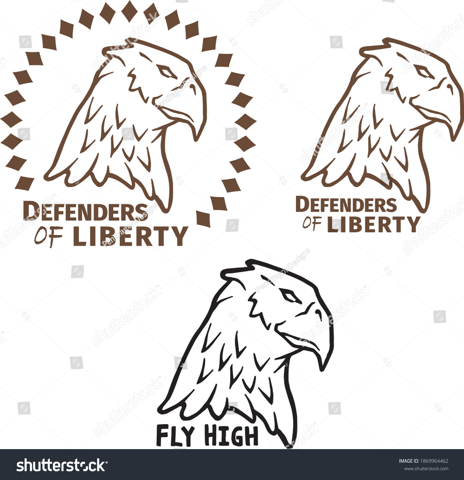 Eagle Icons Fly High Stock Vector (Royalty Free) 1869964462 | Shutterstock