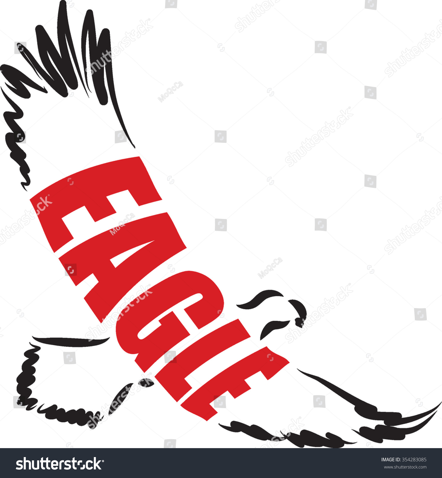 Eagle Illustration Lettering 1 Stock Vector (Royalty Free) 354283085
