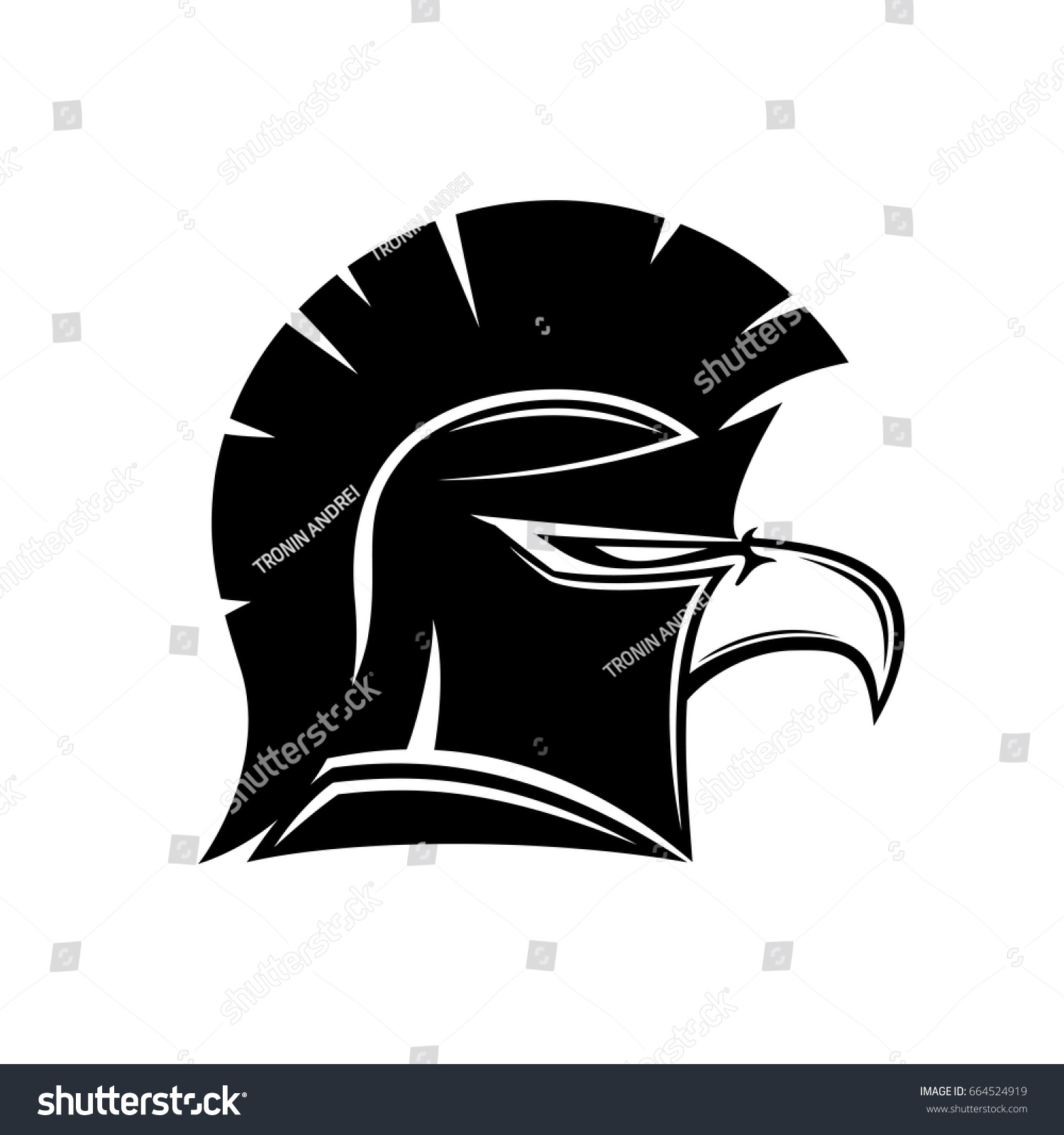 Eagle Spartan Helmet Stock Vector 664524919 - Shutterstock