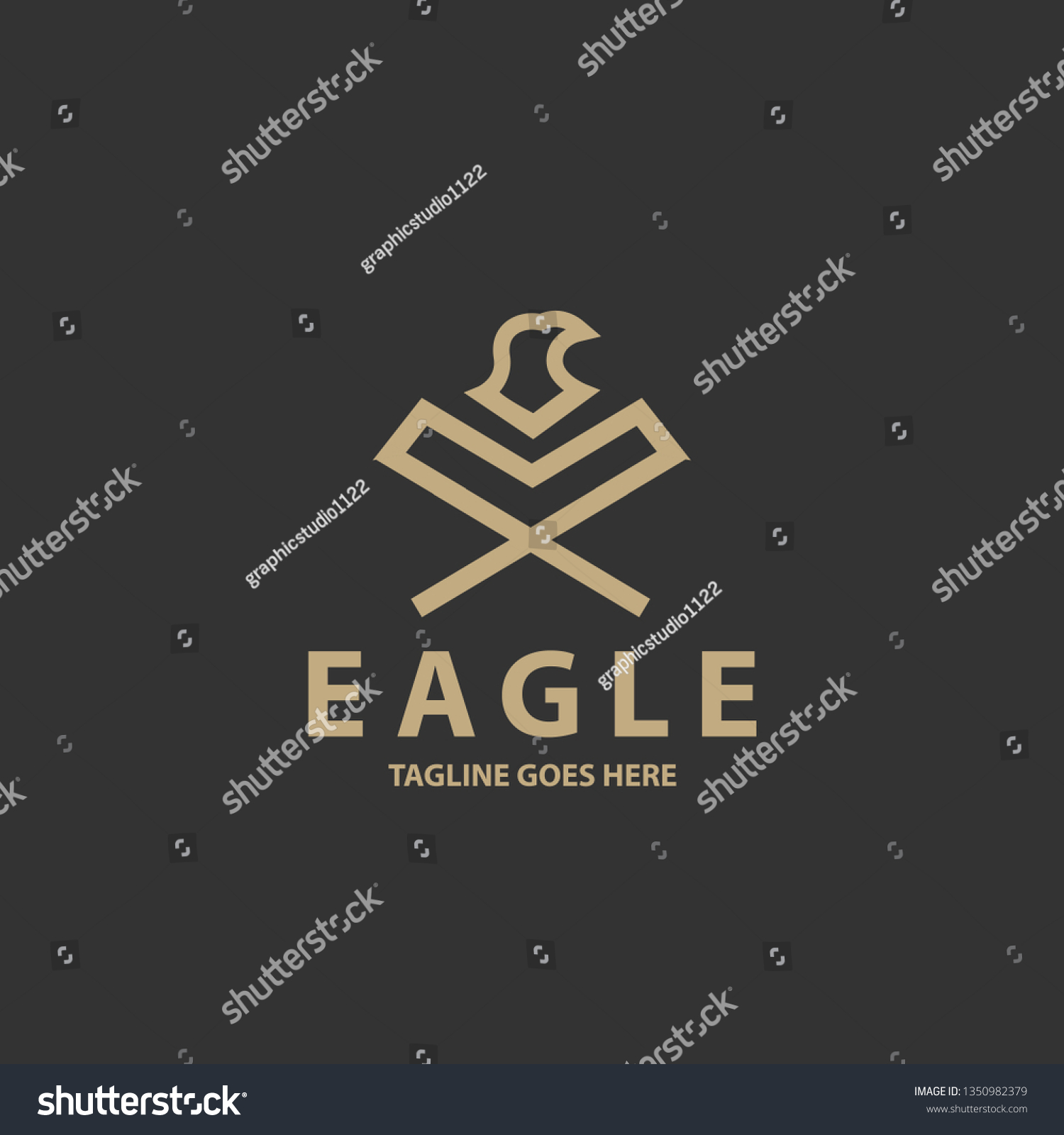 Eagle Logo Design Concept Golden Eagle Stock Vector (Royalty Free ...