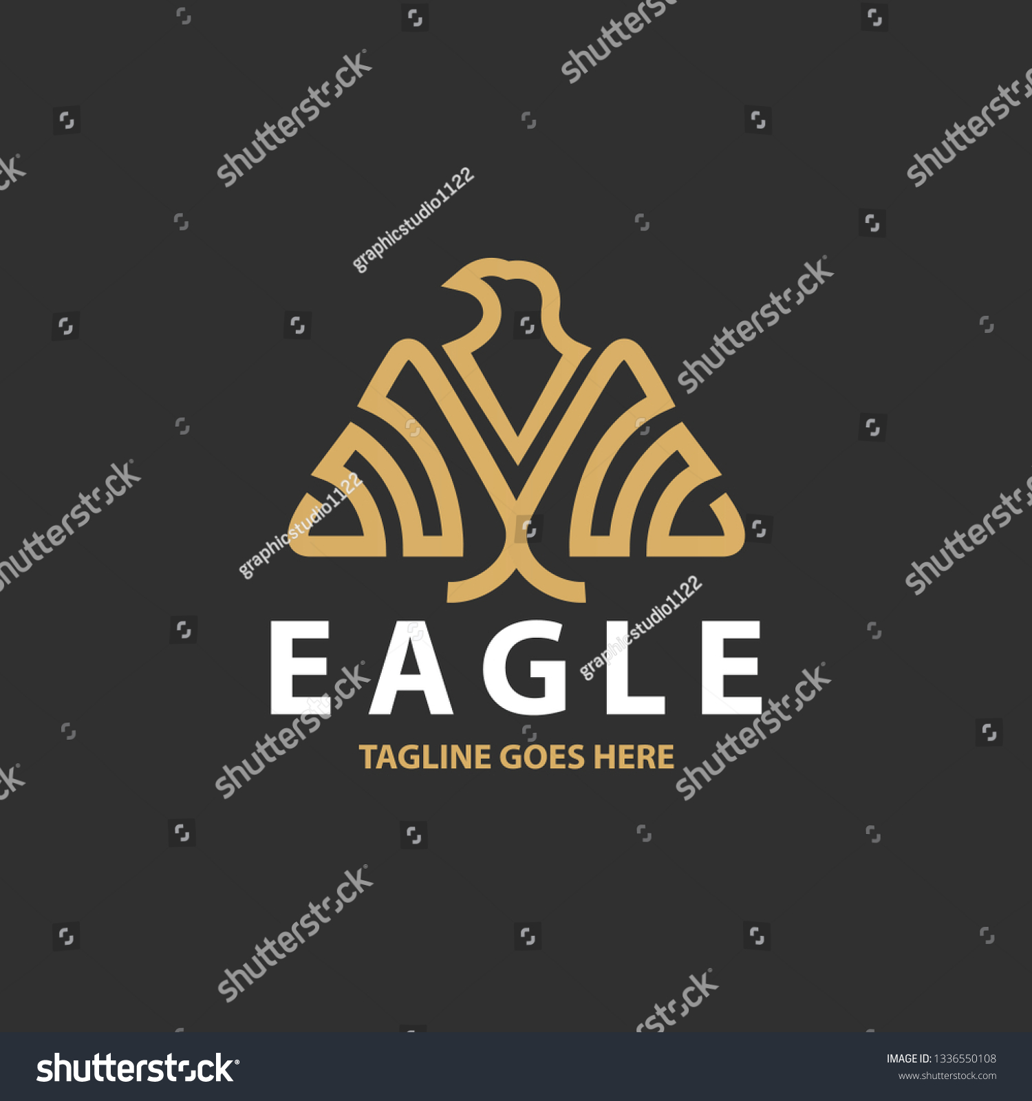 Eagle Logo Design Template Eagle Line: vector de stock (libre de ...
