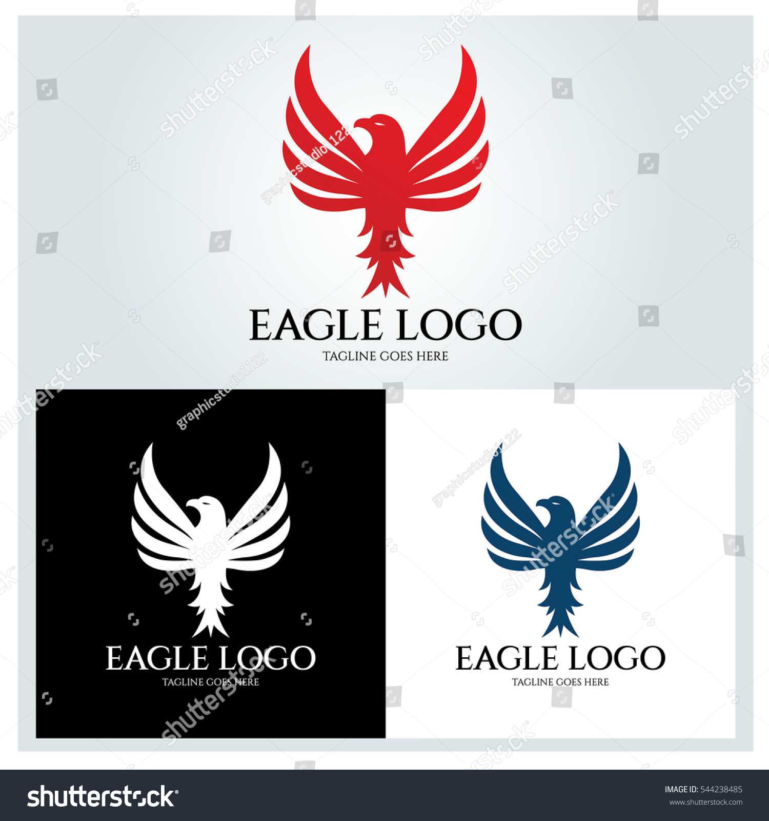 Eagle Logo Design Template Vector Illustration: เวกเตอร์สต็อก (ปลอดค่า ...
