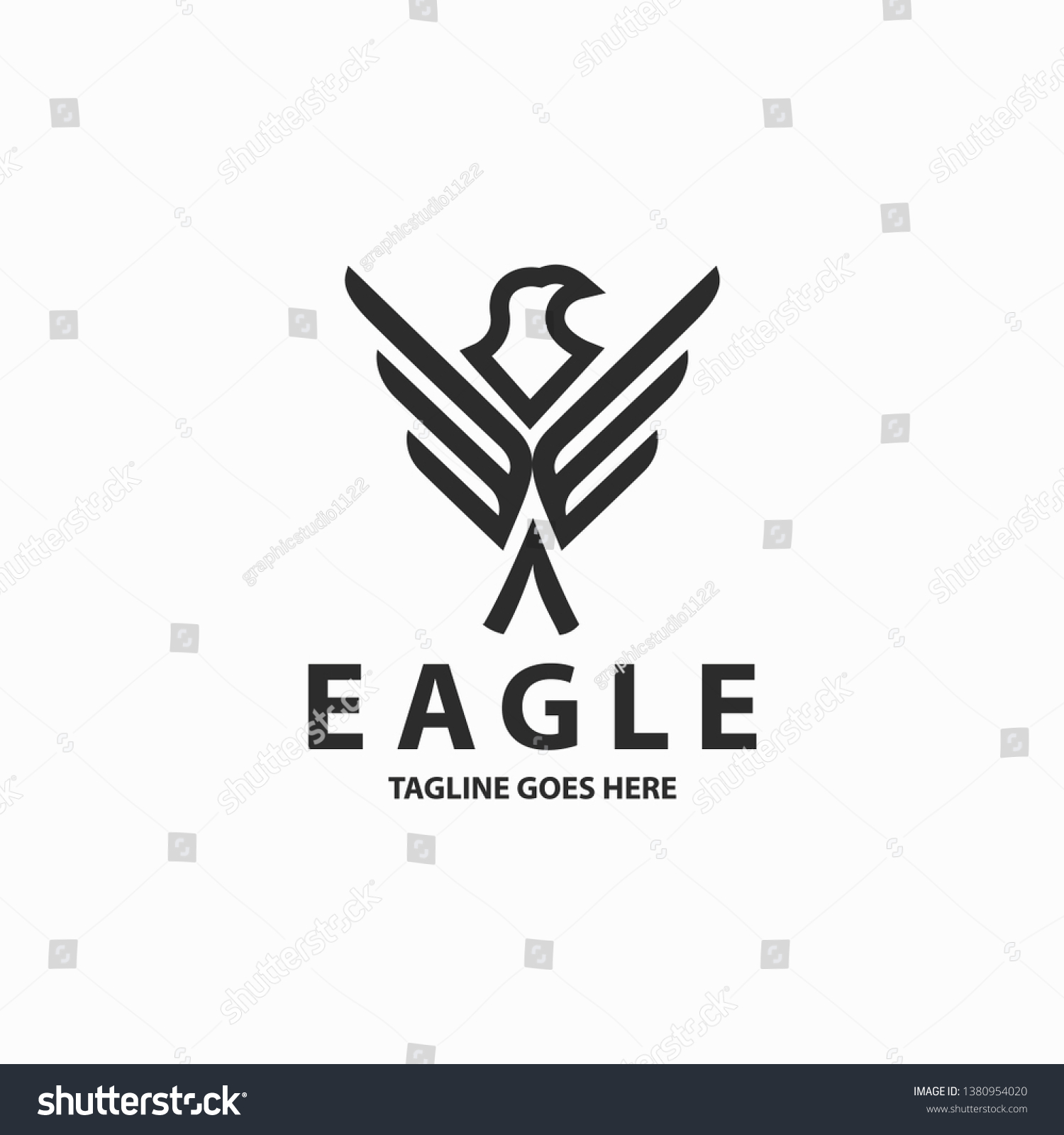 Eagle Logo Eagle Line Logo Falcon Stock Vector (Royalty Free) 1380954020