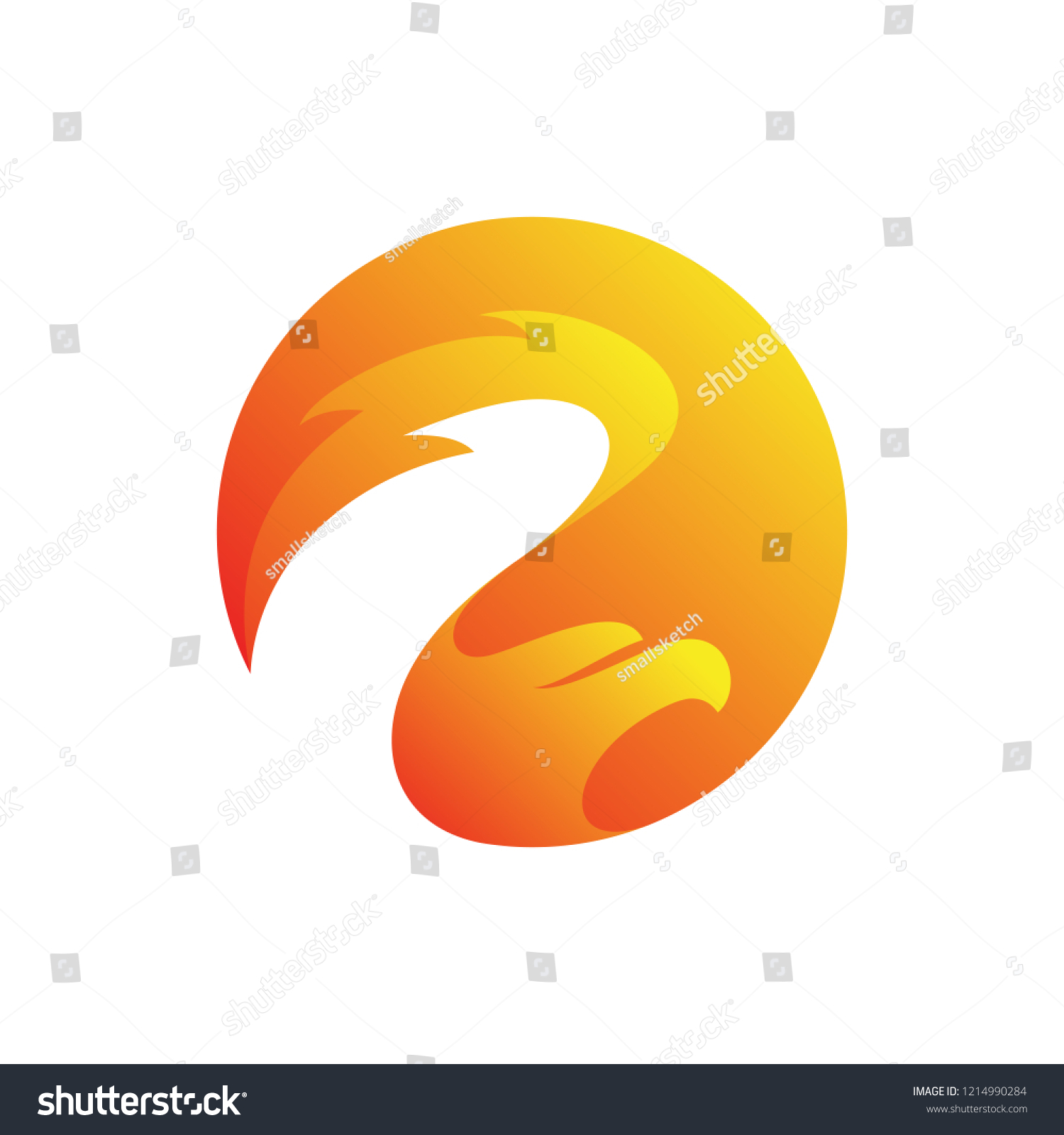 Eagle Logo Circle Shape Eagle Sun Stock Vector (Royalty Free) 1214990284