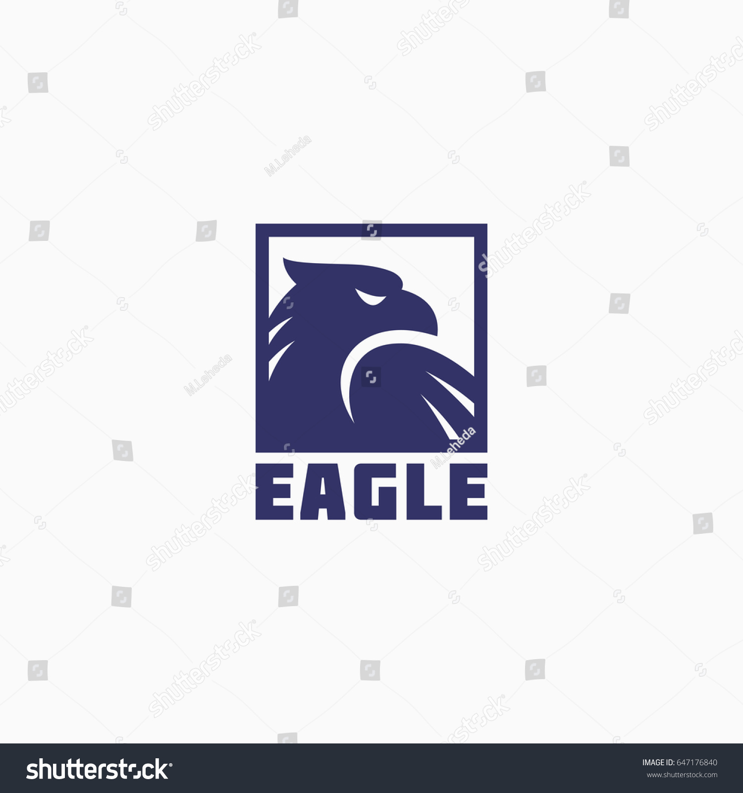 Eagle Logo Template Design Square Frame: vetor stock (livre de direitos ...