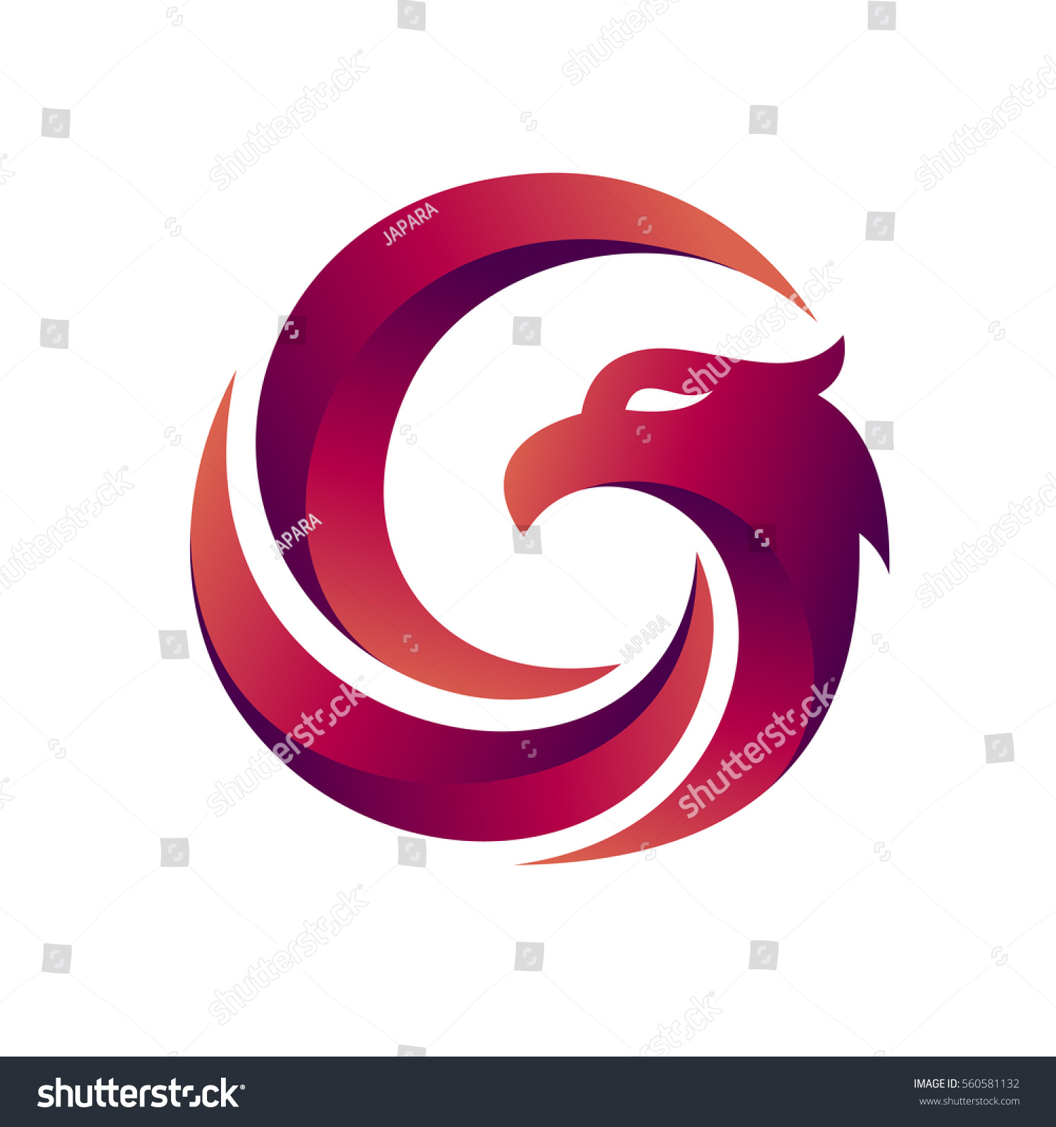 Eagle Logo Template Circle Shape 3d Stock Vector (Royalty Free ...