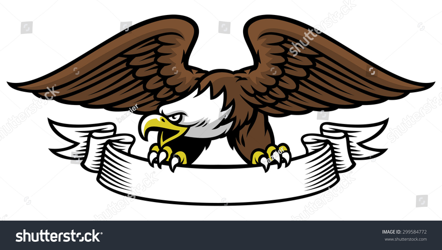 Eagle Mascot Grip Ribbon Stock Vector 299584772 - Shutterstock