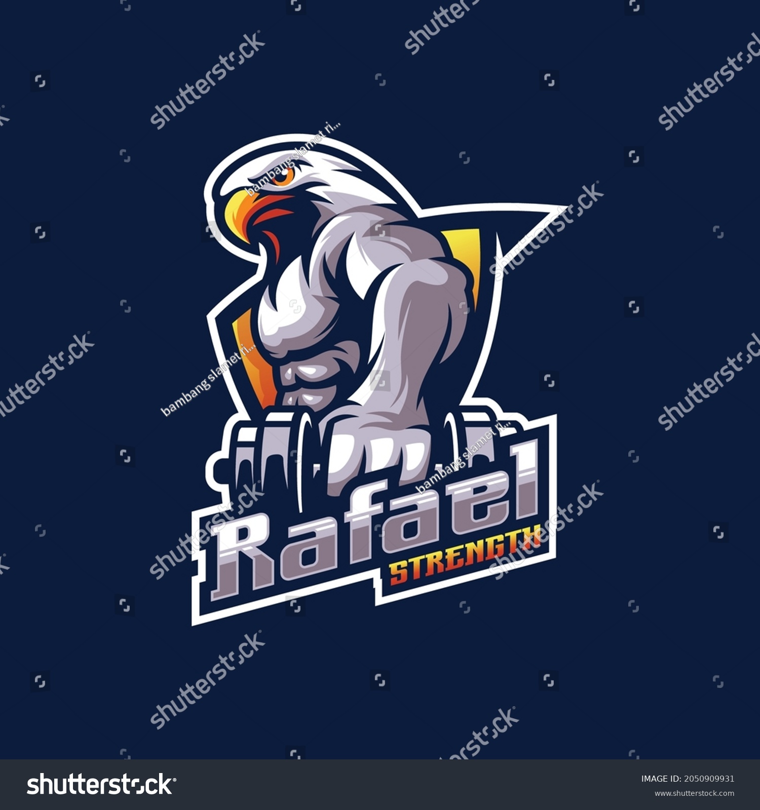 Eagle Muscle Logo Design Vector Stock Vector (Royalty Free) 2050909931
