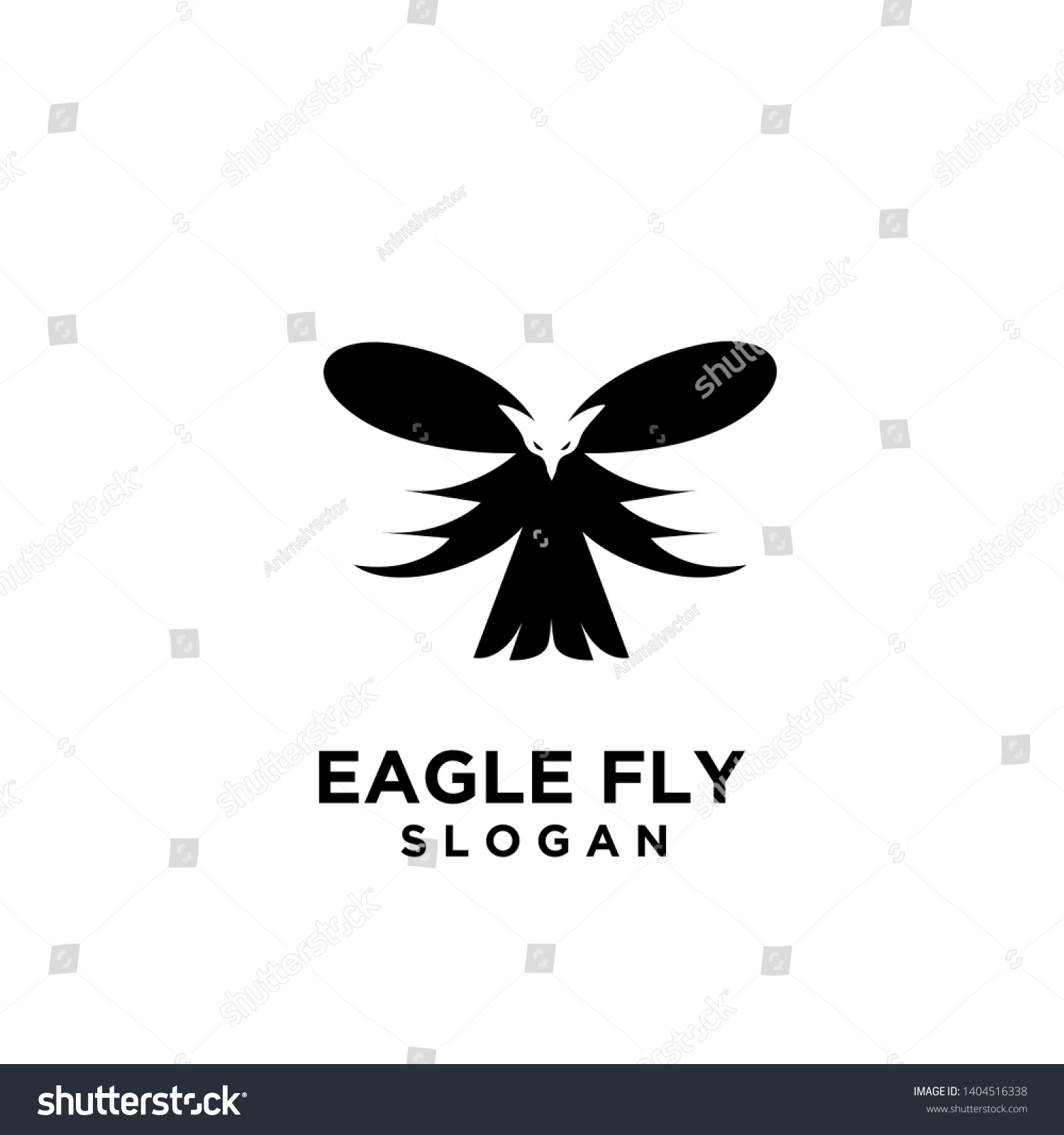 Eagle Negative Space Black Logo Icon Stock Vector (Royalty Free ...