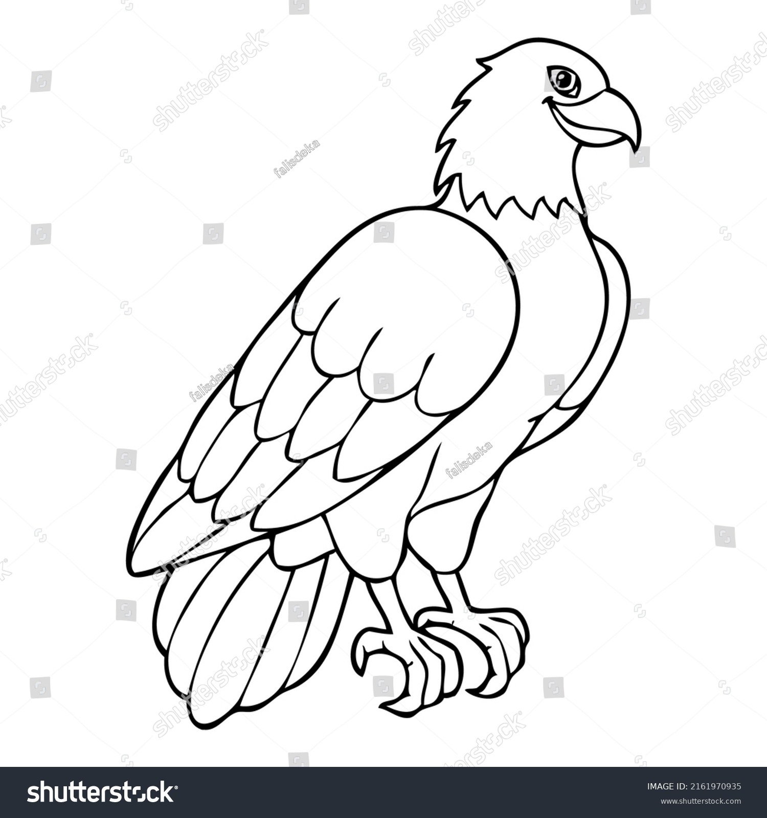 Eagle Outline Vector Illustrationisolated On White Stock Vector ...