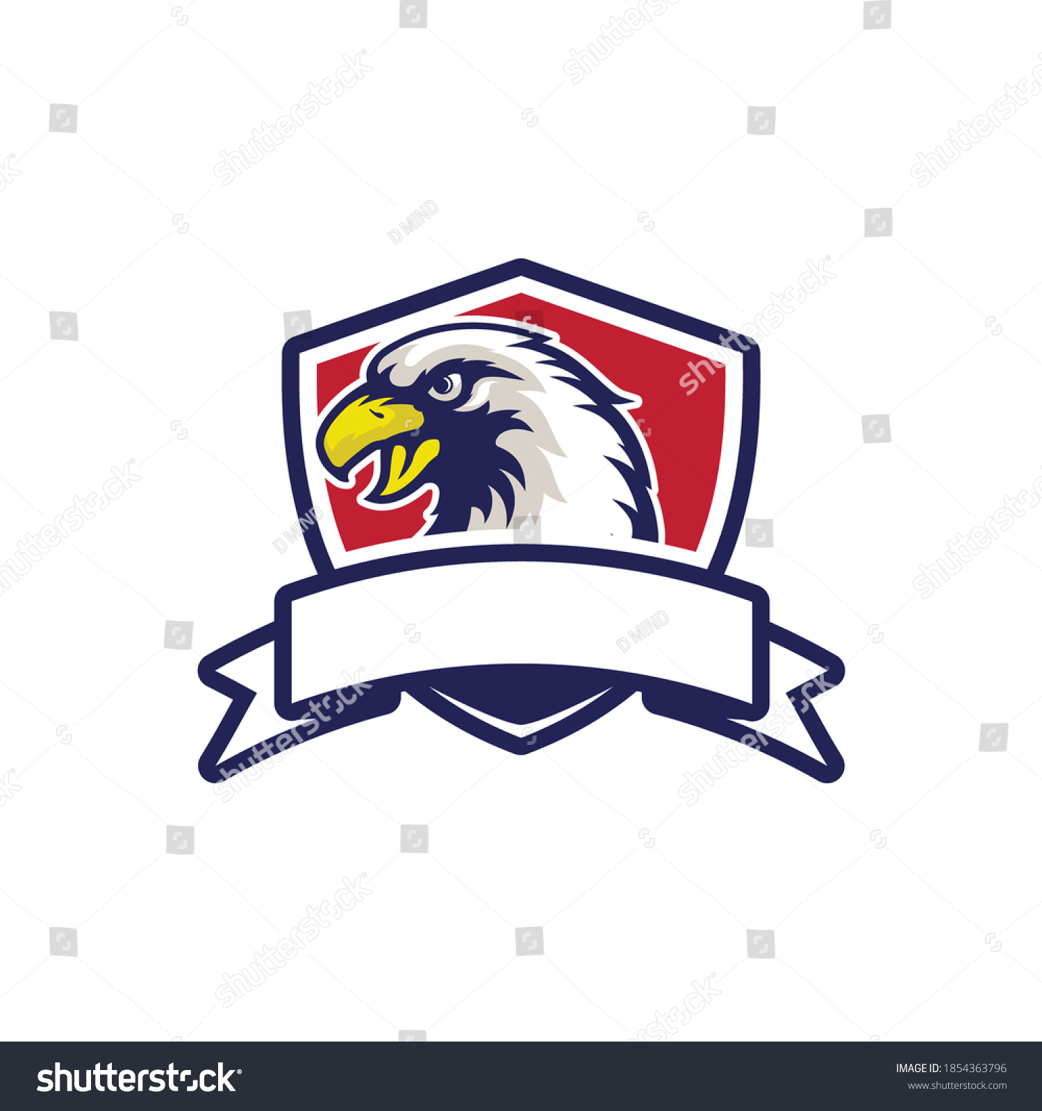 Eagle Shield Ribbon Logo Concept Stock Vector (Royalty Free) 1854363796