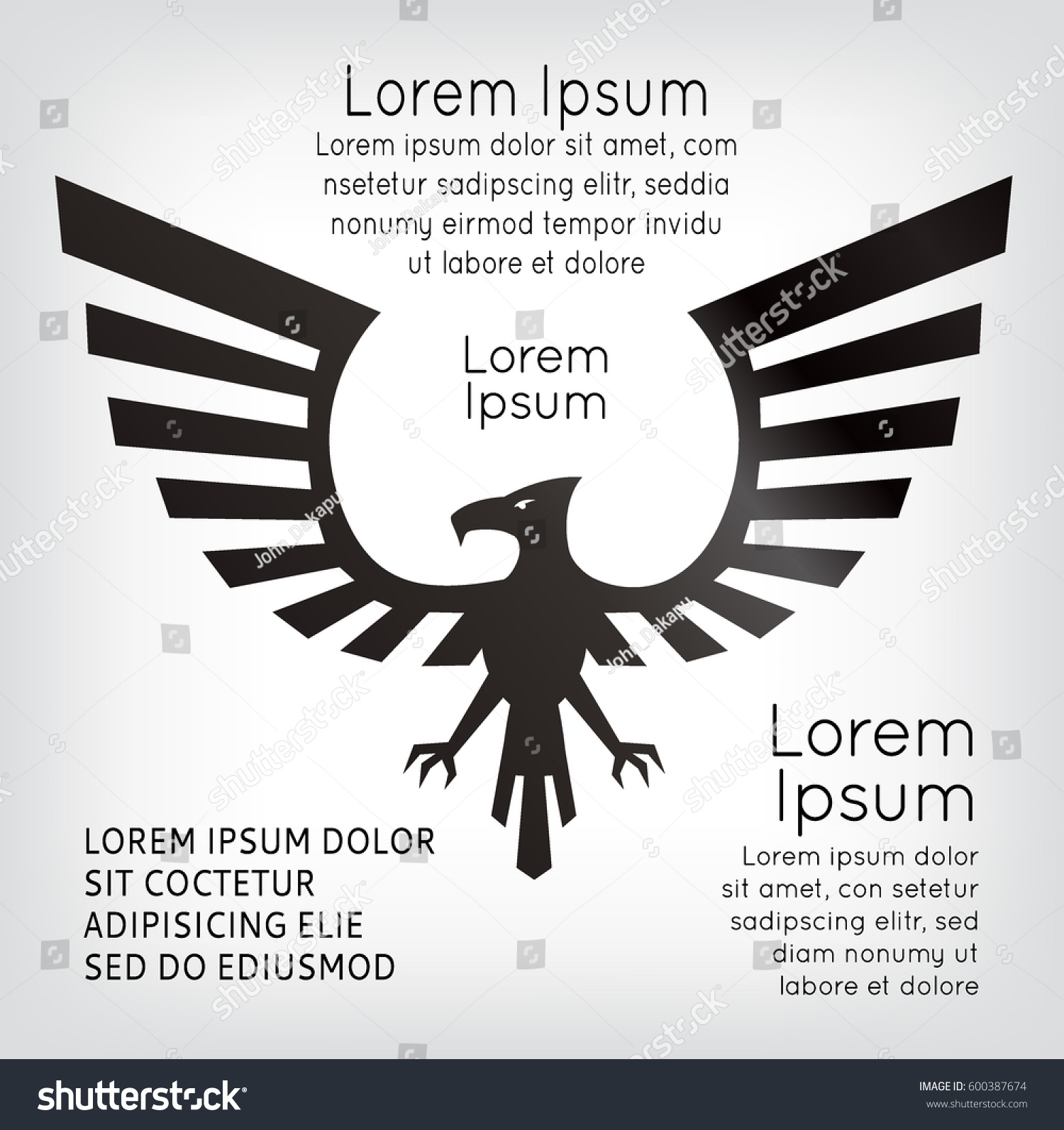 Eagle Symbol Emblem Design Attacking Eagle Stock Vector (Royalty Free ...