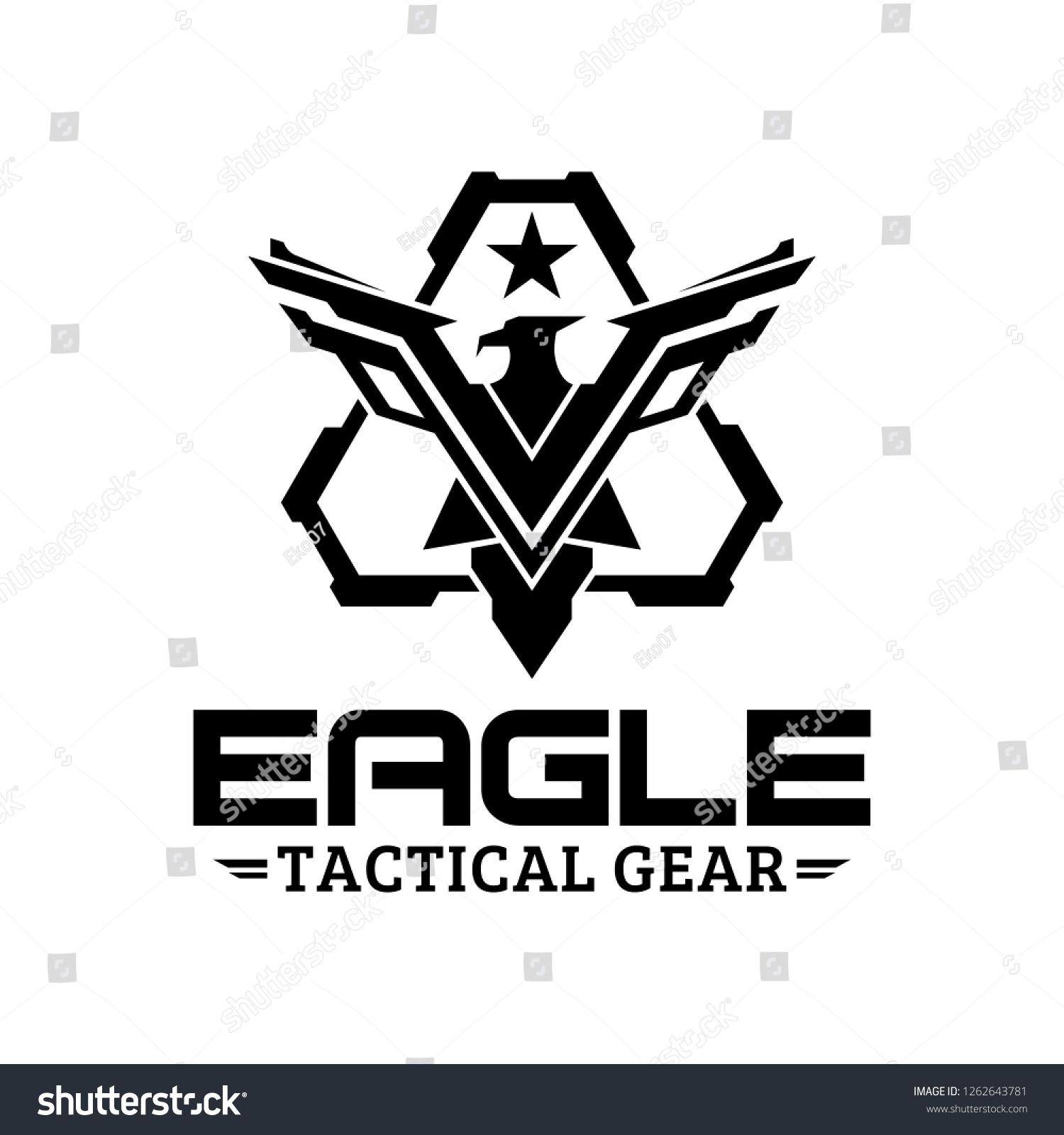 Eagle Tactical Triangle Gear Vector Logo Stock Vector (Royalty Free ...