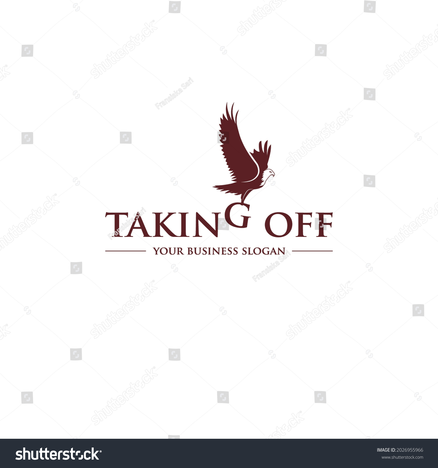 Eagle Taking Off Logo Design Stock Vector (Royalty Free) 2026955966