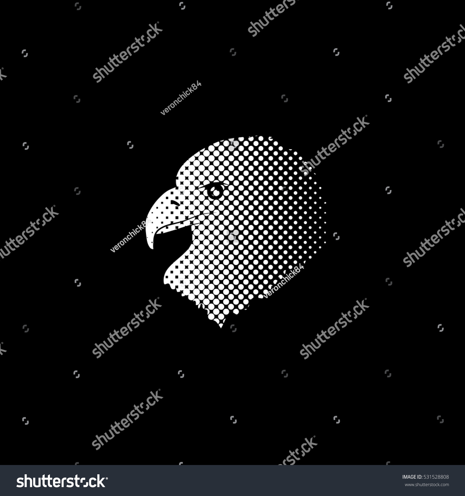 Eagle White Vector Icon Halftone Illustration Stock Vector (Royalty ...