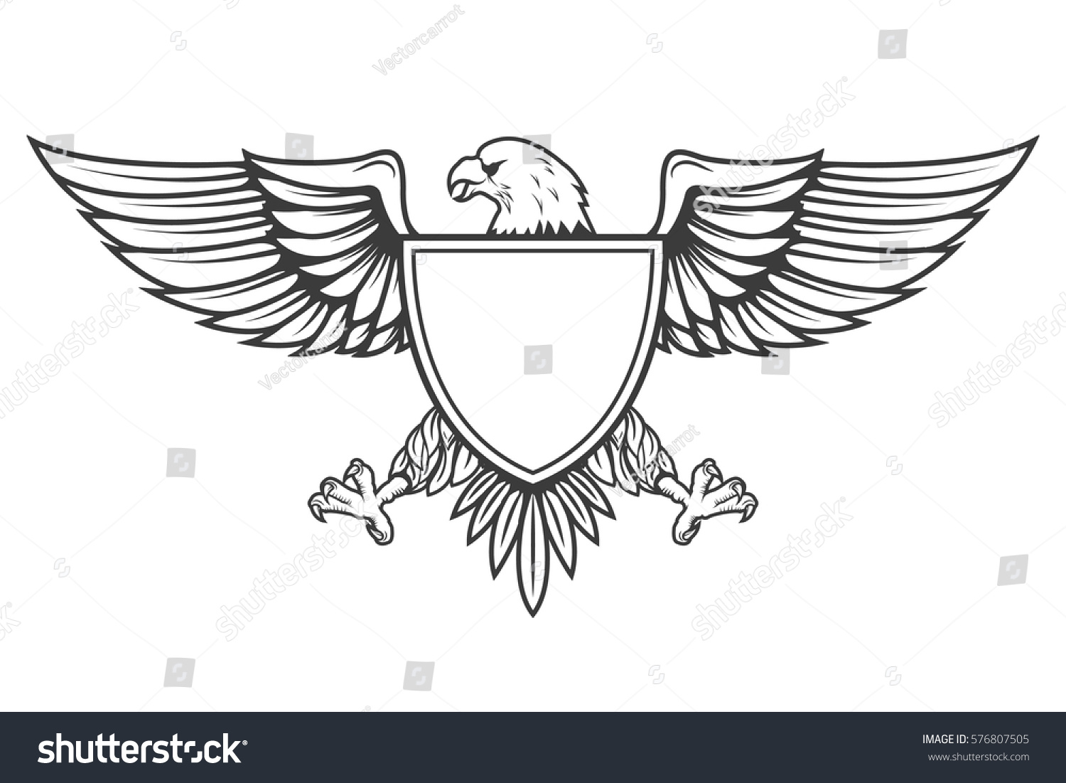 Eagle Shield Isolated On White Background Stock Vector (Royalty Free ...