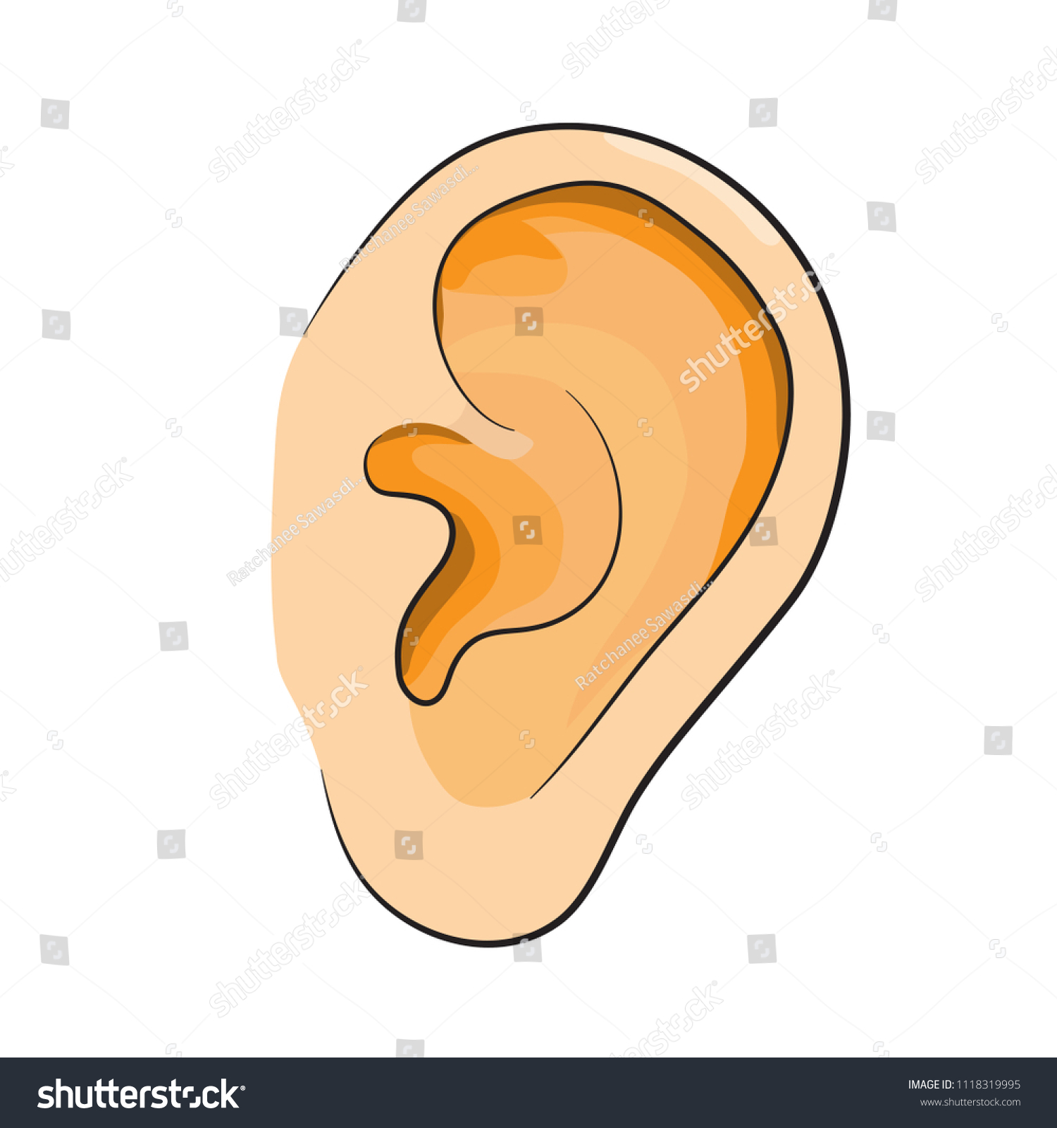 Ear Cartoon Illustration Vector Stock Vector (Royalty Free) 1118319995
