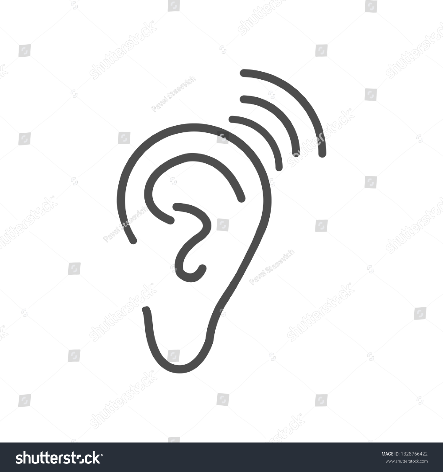 Ear Hearing Icon Vector Illustration Flat Stock Vector (Royalty Free ...