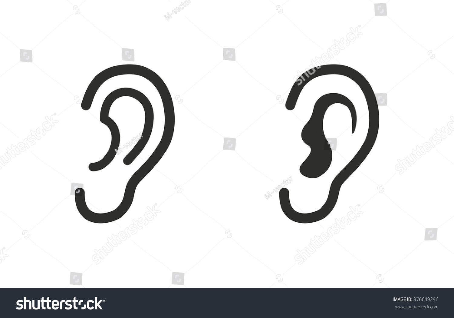 Ear Icon On White Background Vector : image vectorielle de stock (libre ...