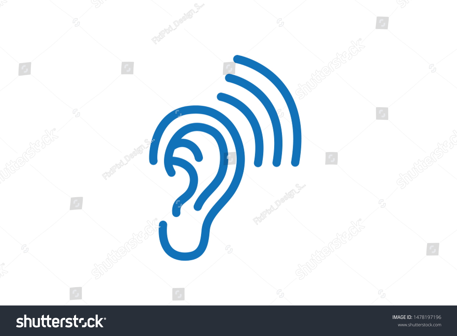 Ear Icon Vector Listen Vector Icon Stock Vector (Royalty Free ...
