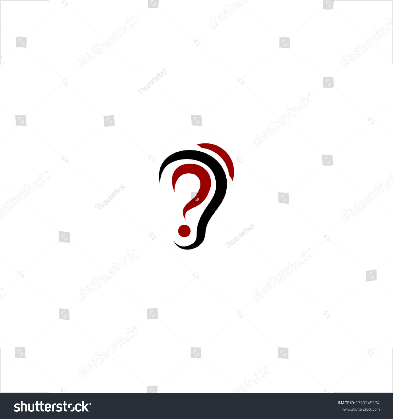 Ear Logo Question Mark Ask Design Stock Vector (Royalty Free) 1759245374