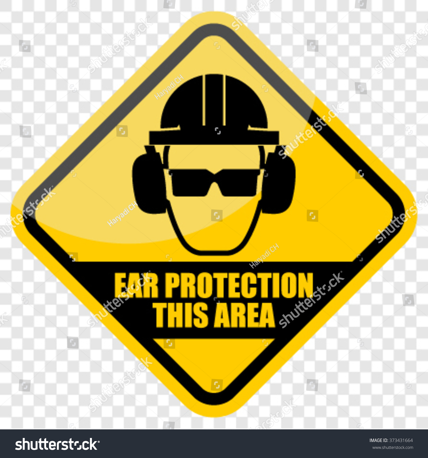 Ear Safety Warning Sign Stock Vector (Royalty Free) 373431664