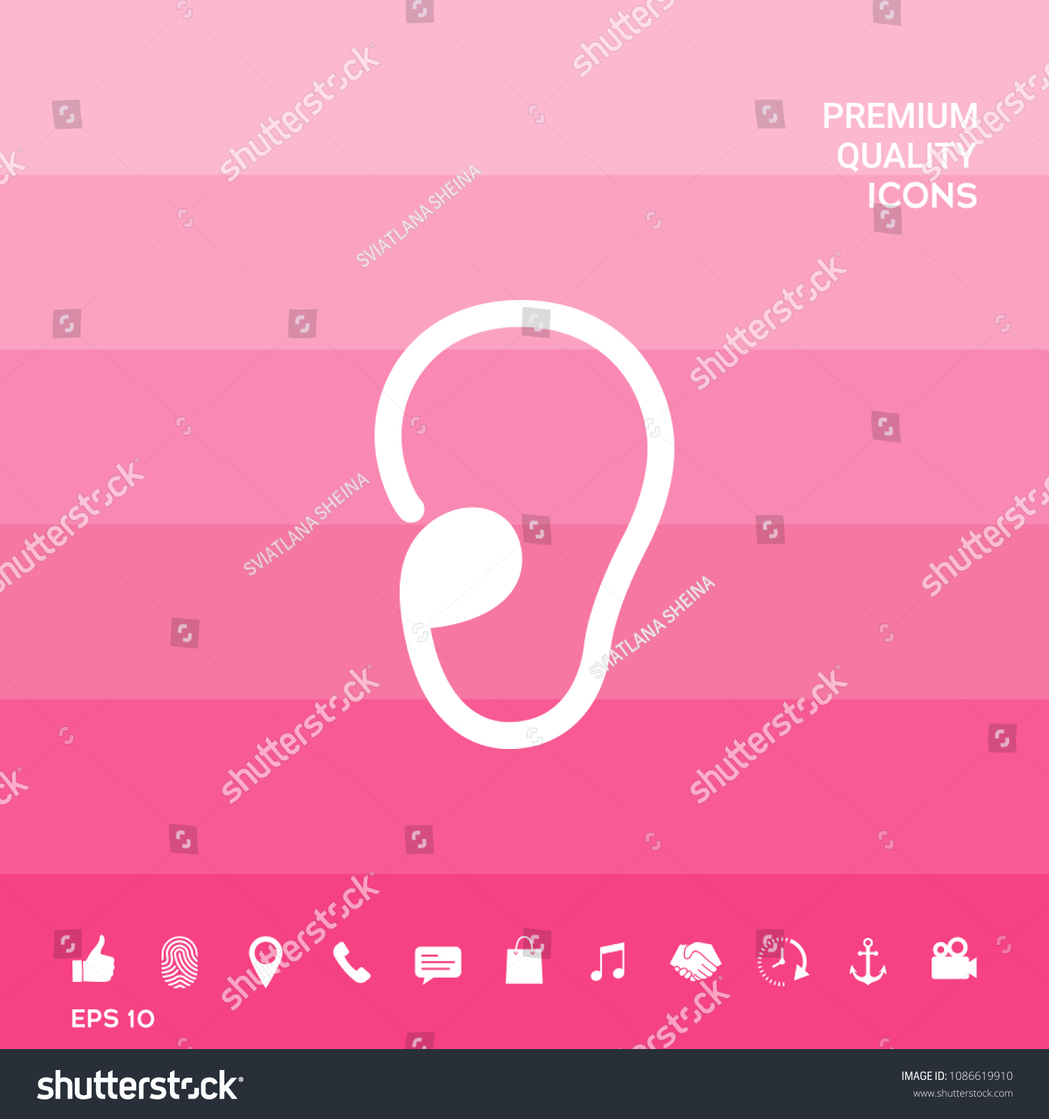 Ear Symbol Icon Stock Vector (Royalty Free) 1086619910 | Shutterstock