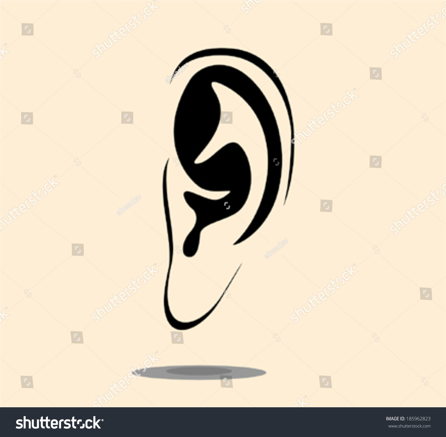 Ear Symbol Vector Illustration: เวกเตอร์สต็อก (ปลอดค่าลิขสิทธิ์ ...
