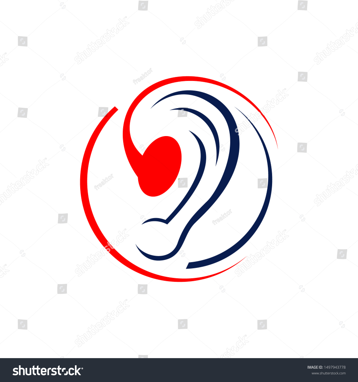 Ear Vector Icon Hearing Aid Logo Stock Vector (Royalty Free) 1497943778