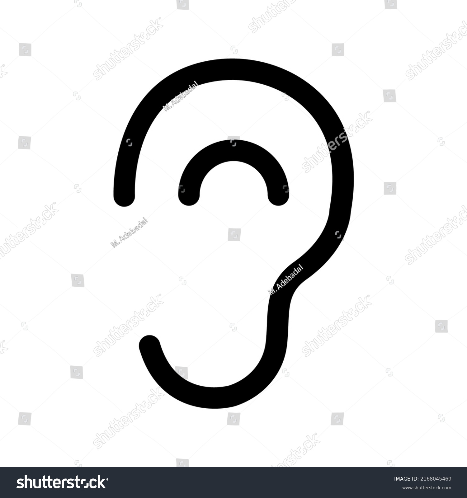 Ear Vector Icon Hearing Symbol Color Stock Vector (Royalty Free ...