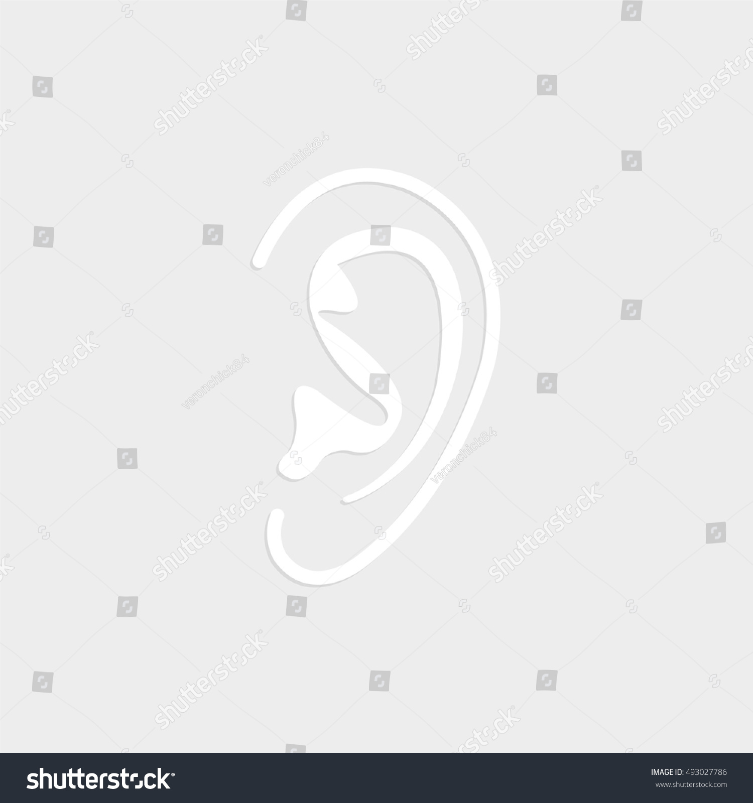 Ear White Vector Icon Shadow Stock Vector (Royalty Free) 493027786 ...
