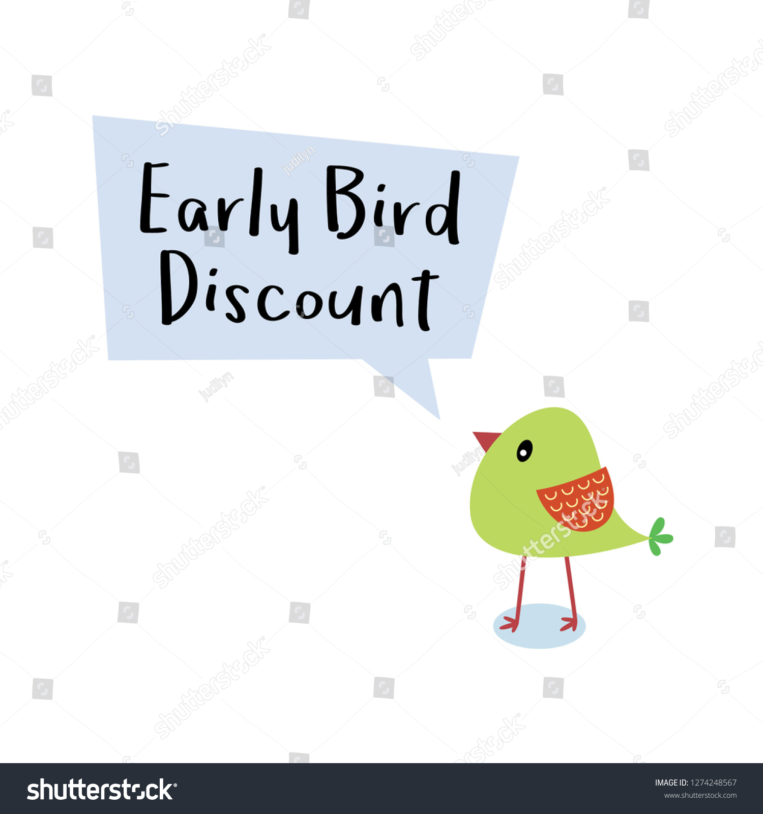 Early Bird Discount Message Stock Vector (Royalty Free) 1274248567 ...