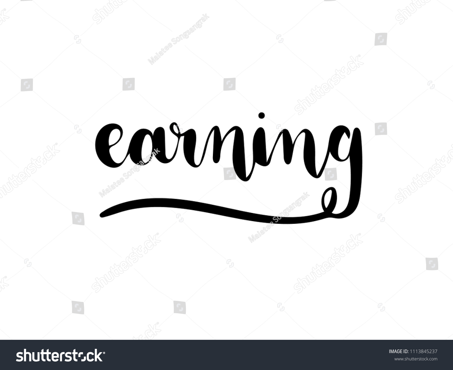 Earning Calligraphy Hand Lettering Vector Stock Vector (Royalty Free ...