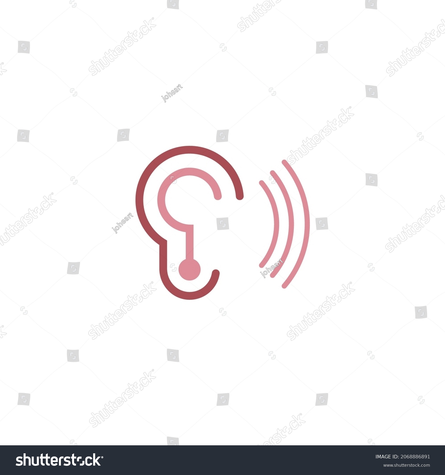 Ears Logo Icon Flat Design Template Stock Vector (Royalty Free ...