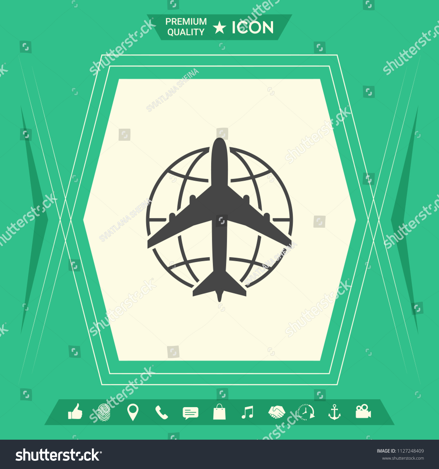 Earth Airplane Logo Stock Vector (Royalty Free) 1127248409 | Shutterstock