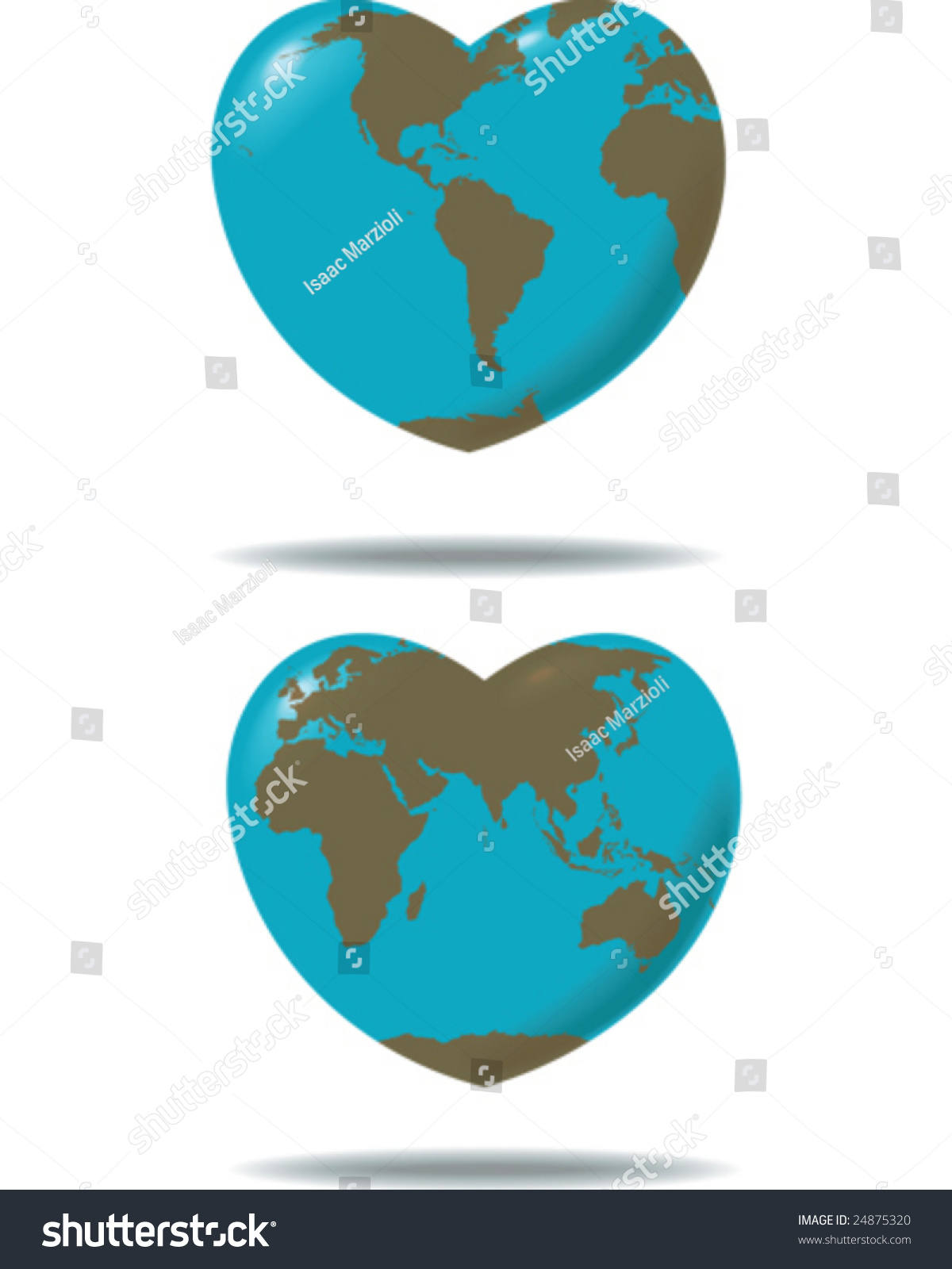 Earth Heart Vector Illustration Stock Vector (Royalty Free) 24875320