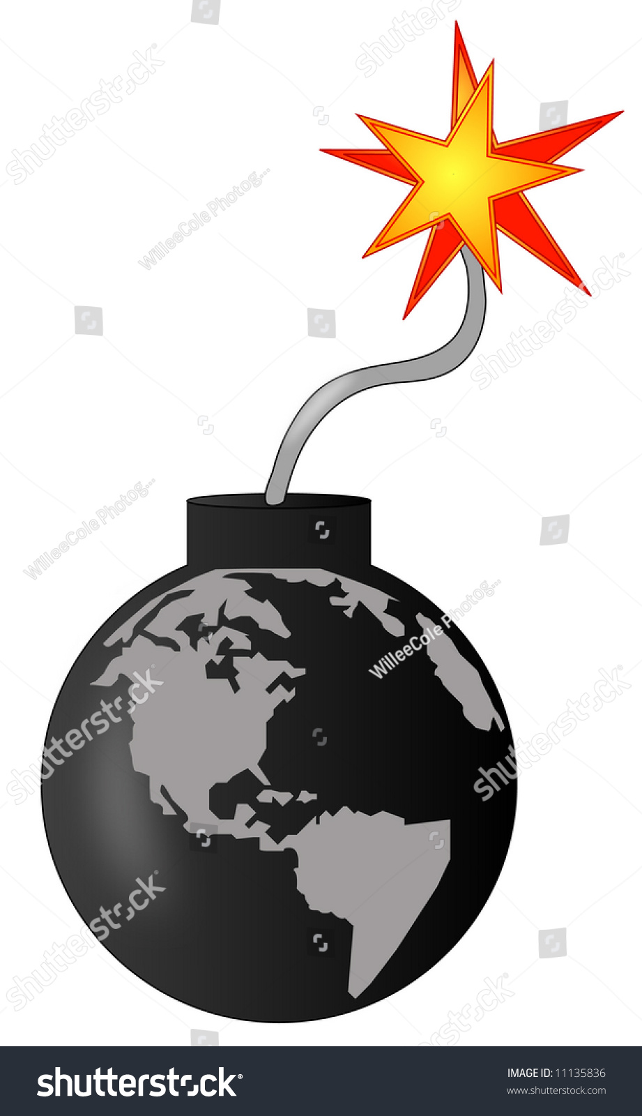 Earth Explosive Bomb Going Off Vector Stock Vector (Royalty Free ...