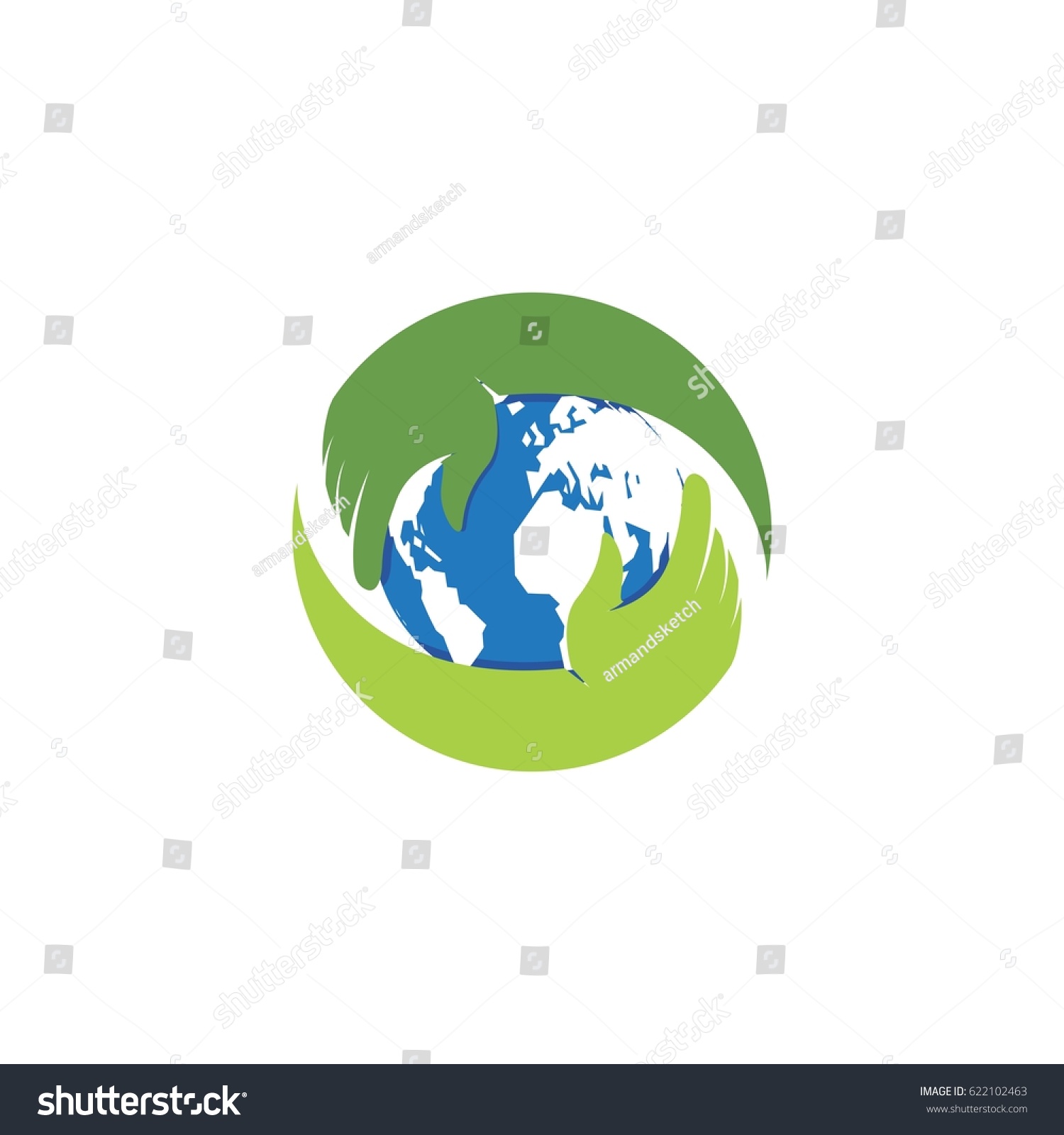 Earth Care Logo Design Stock Vector (Royalty Free) 622102463