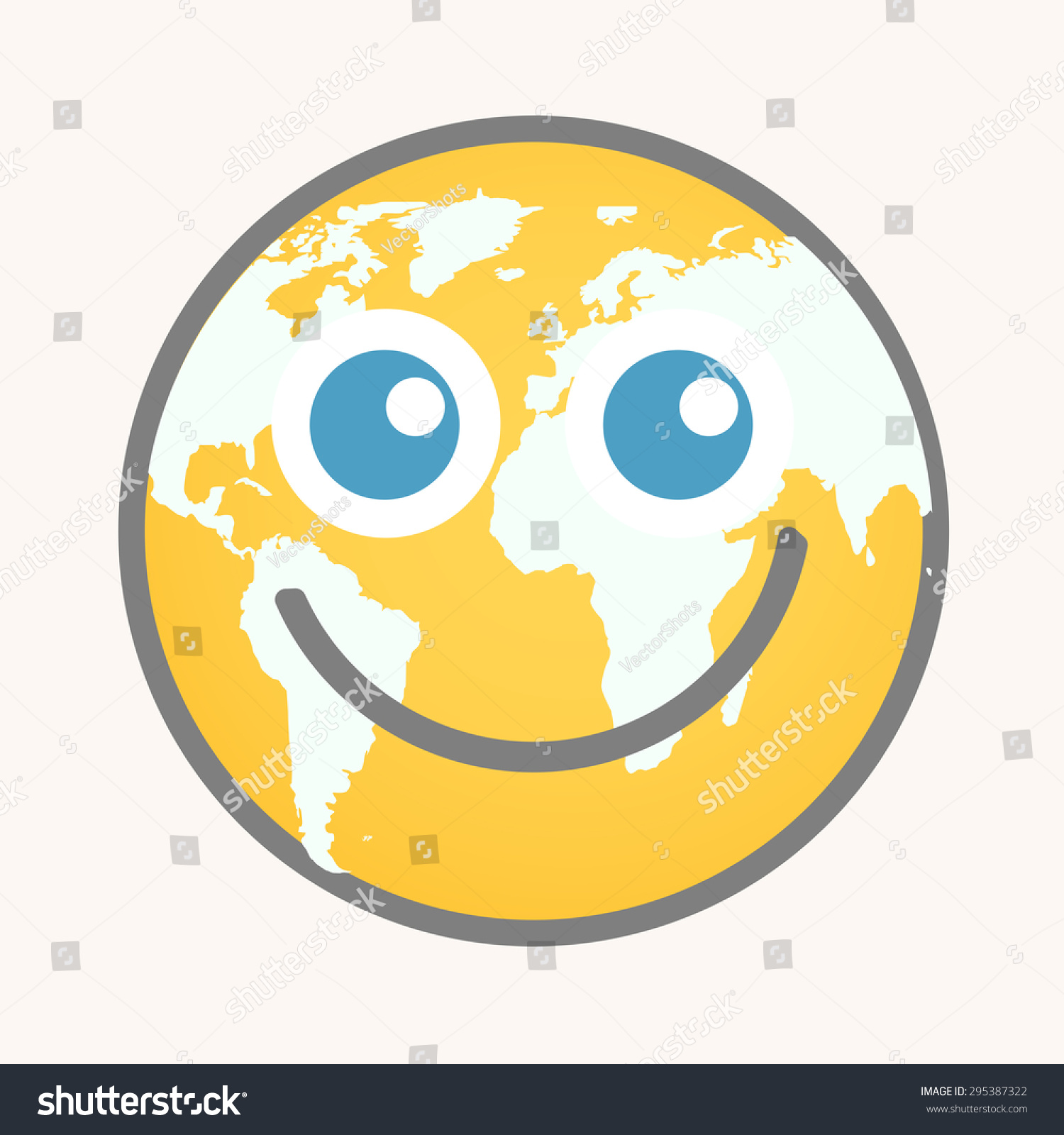 Earth Cartoon Smiley Vector Face: เวกเตอร์สต็อก (ปลอดค่าลิขสิทธิ์ ...