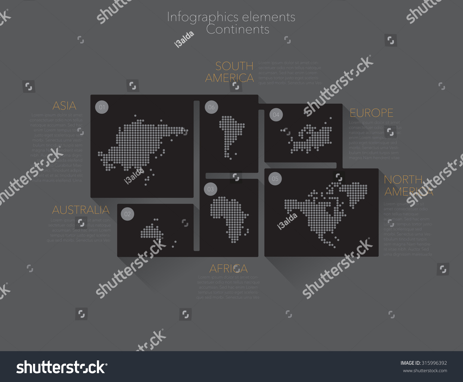 Earth Continents Infographics Elements Vector Stock Vector (Royalty ...