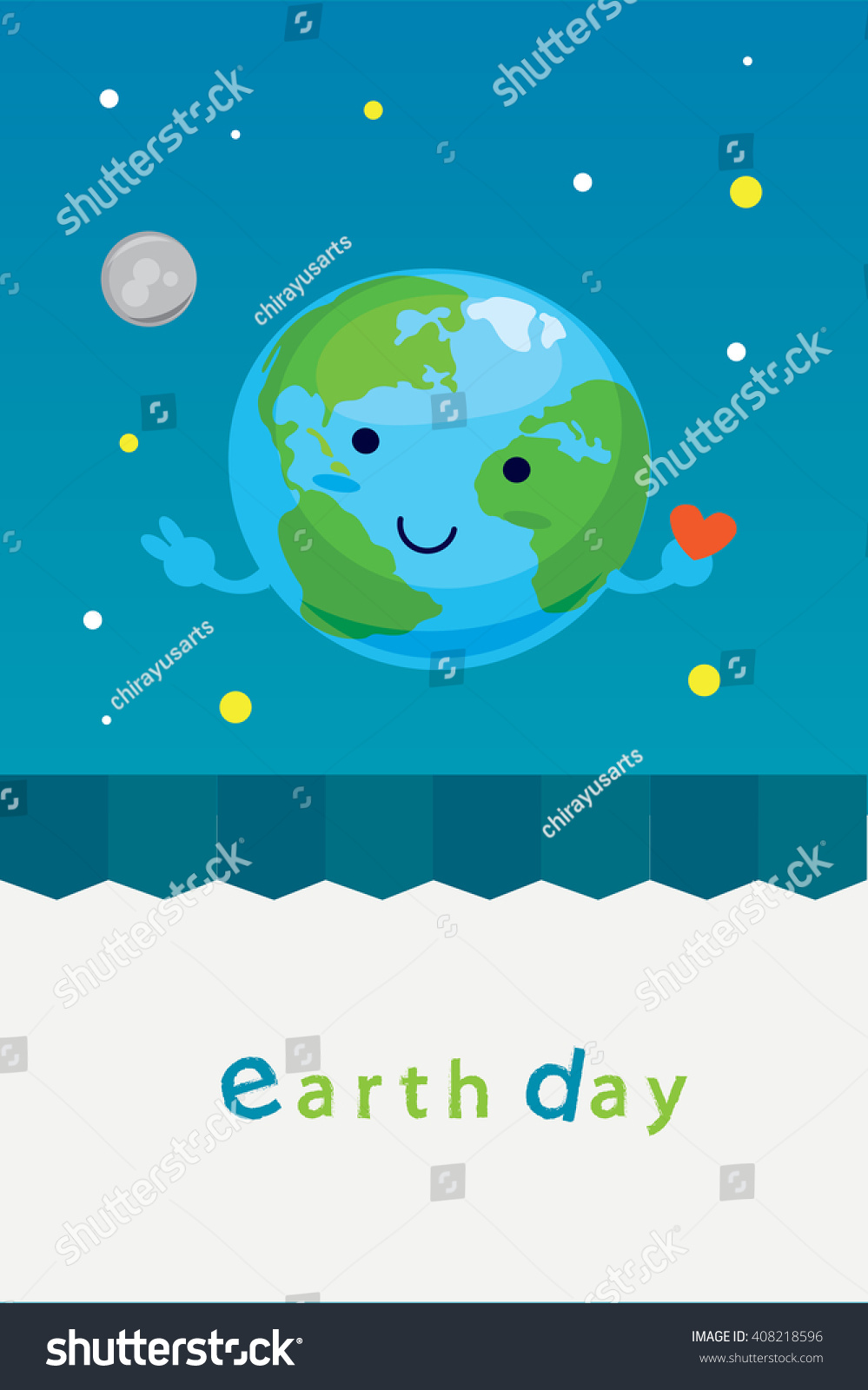 Earth Day Cartoon Vector Illustration: เวกเตอร์สต็อก (ปลอดค่าลิขสิทธิ์ ...