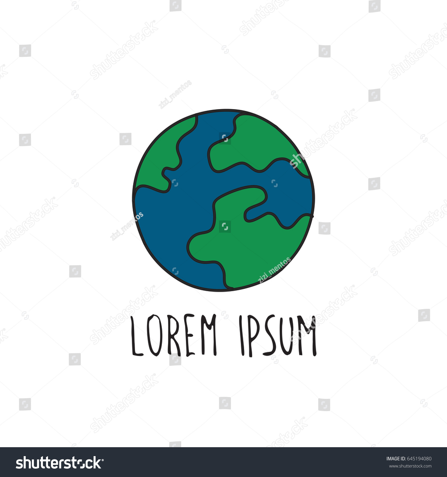 Earth Doodle Icon Stock Vector (Royalty Free) 645194080 | Shutterstock