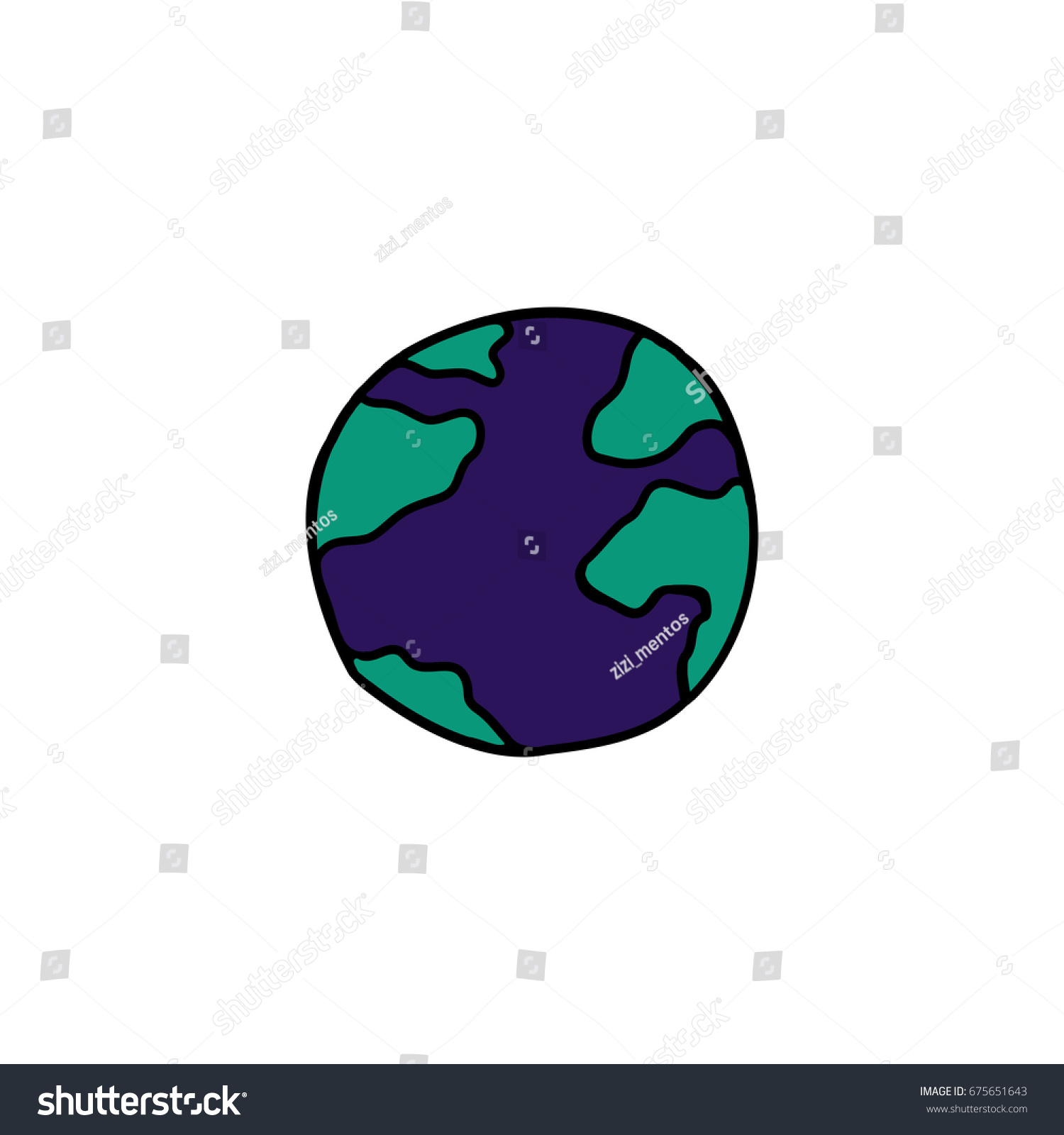 Earth Doodle Icon Stock Vector (Royalty Free) 675651643 | Shutterstock